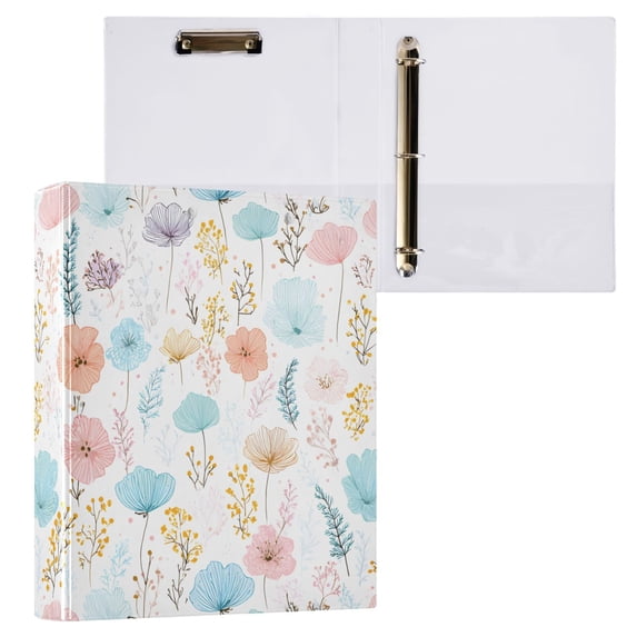 ALAZA Abstract Flower Hardcover 3 Ring Binder 1.5" D-Rings with ...