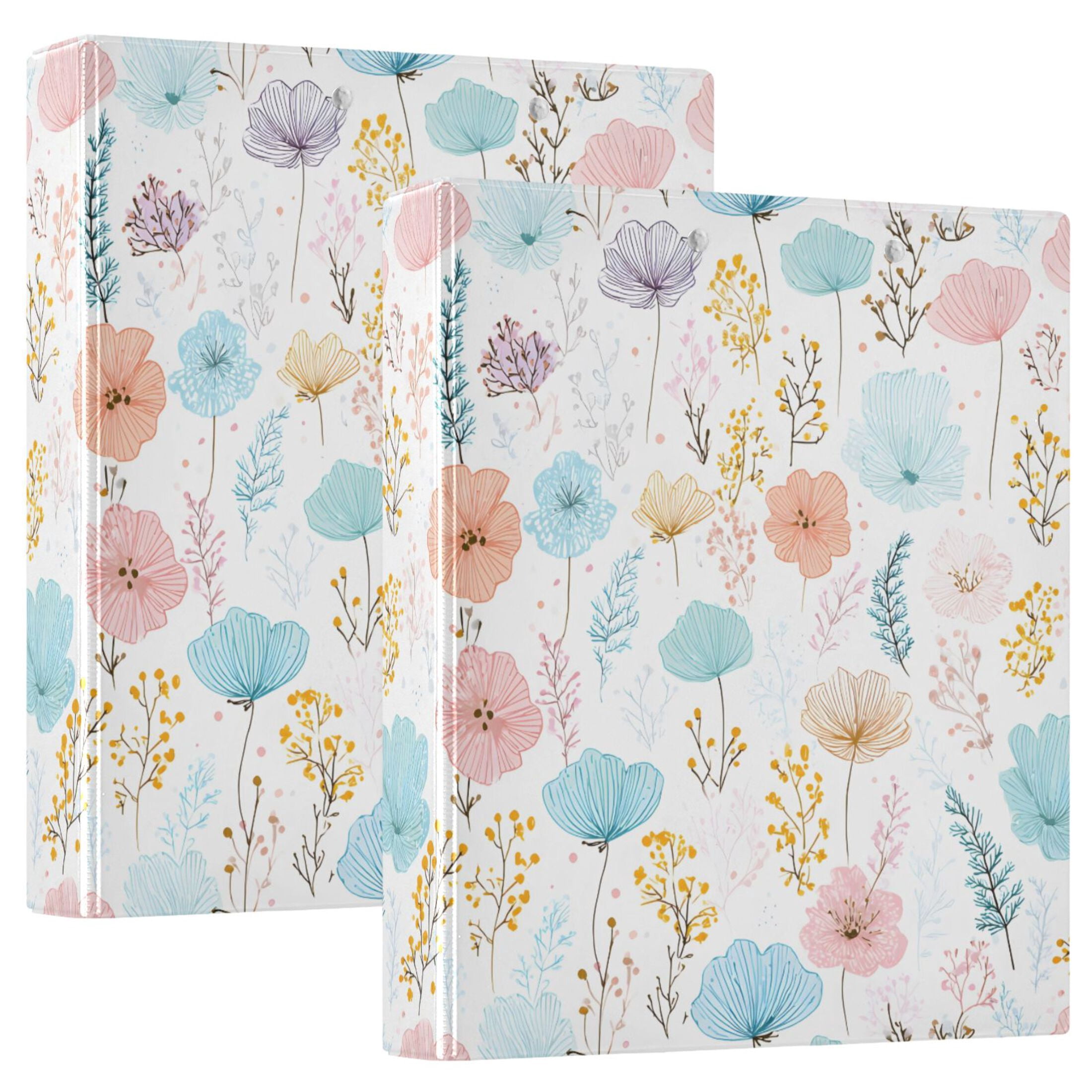 ALAZA Abstract Flower Hardcover 3 Ring Binder 1.5" D-Rings with ...