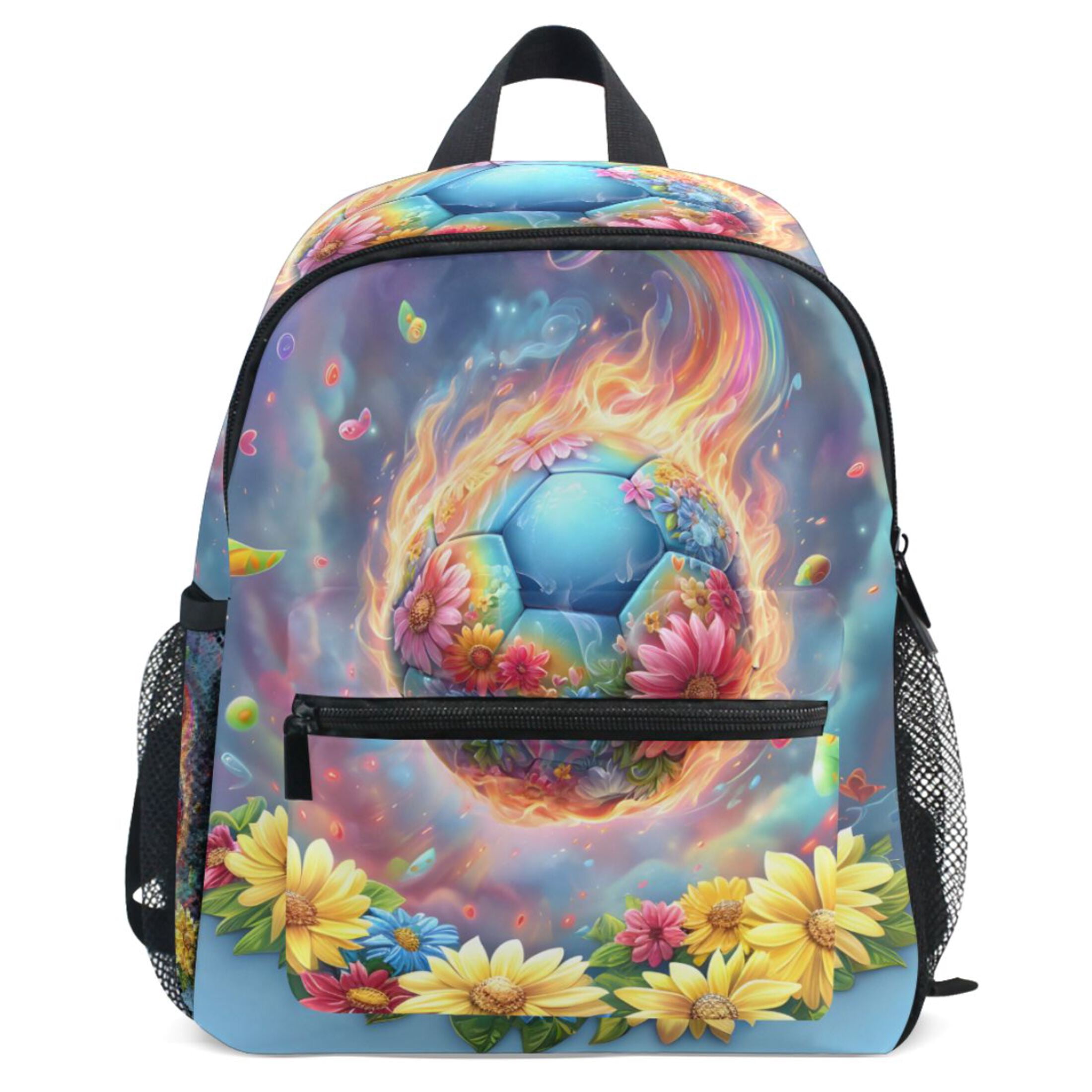 ALAZA Abstract Football Flames Pattern School Backpack Student Bookbag ...
