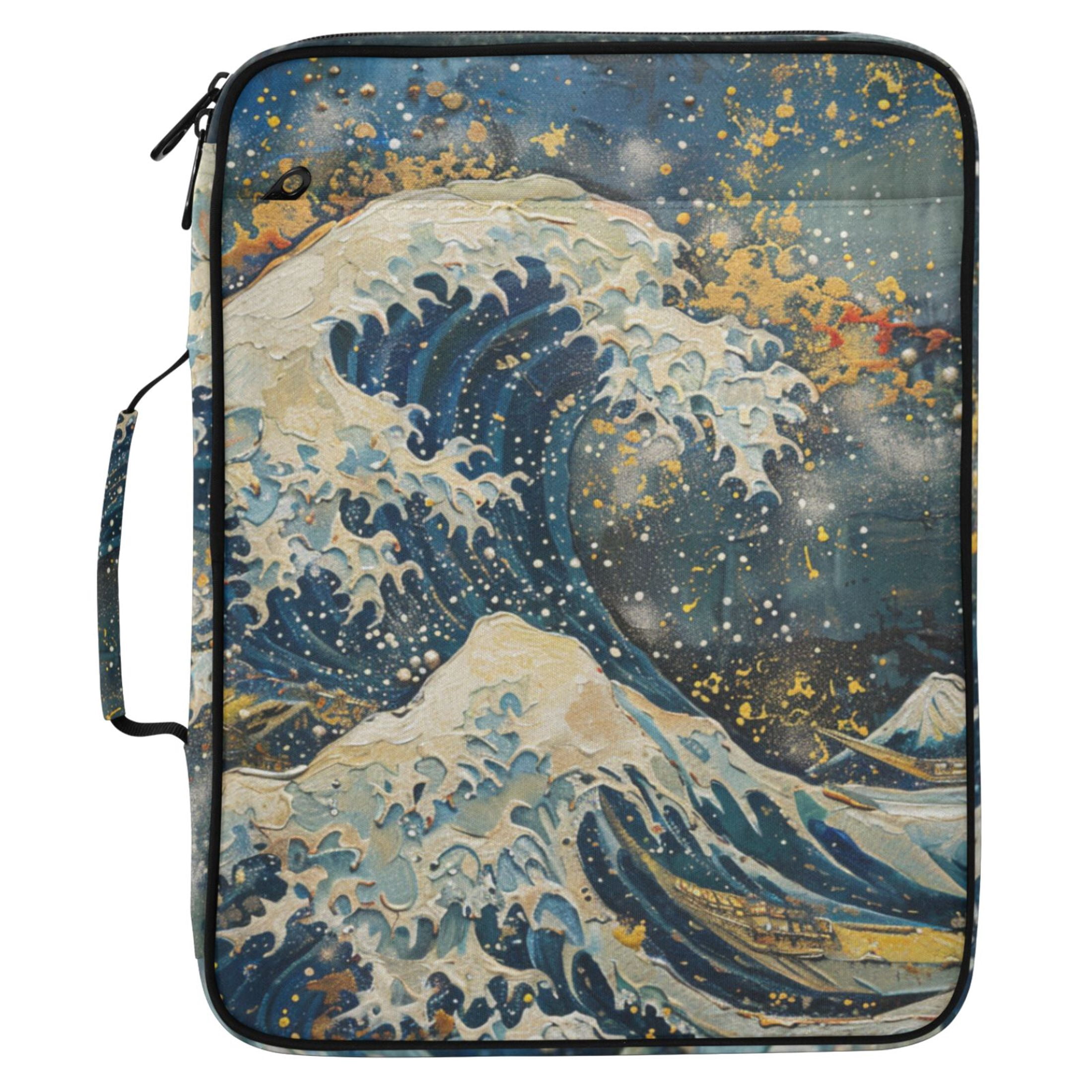ALAZA Abstract Japanese Wave Pattern Expanding Accordion File Folder 3 ...