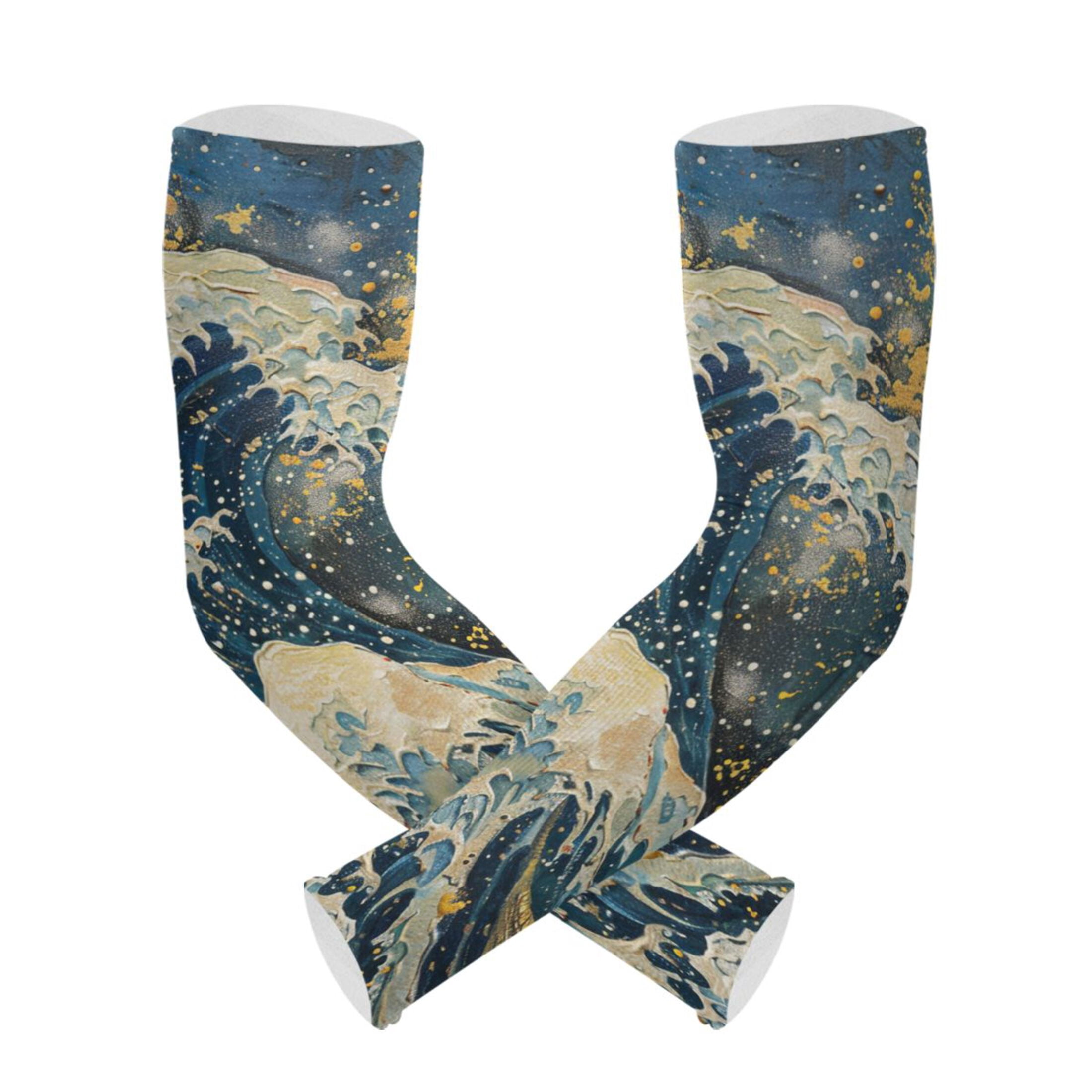 ALAZA Abstract Japanese Wave UV Sun Protection Arm Sleeves UPF 50 ...
