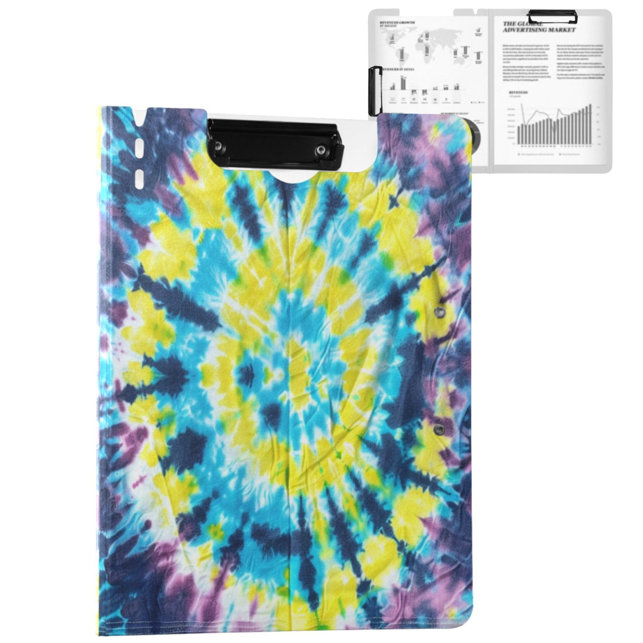 ALAZA Abstract Tie Dye A4 Foldable Clipboard 360 Degree Folder Binder ...