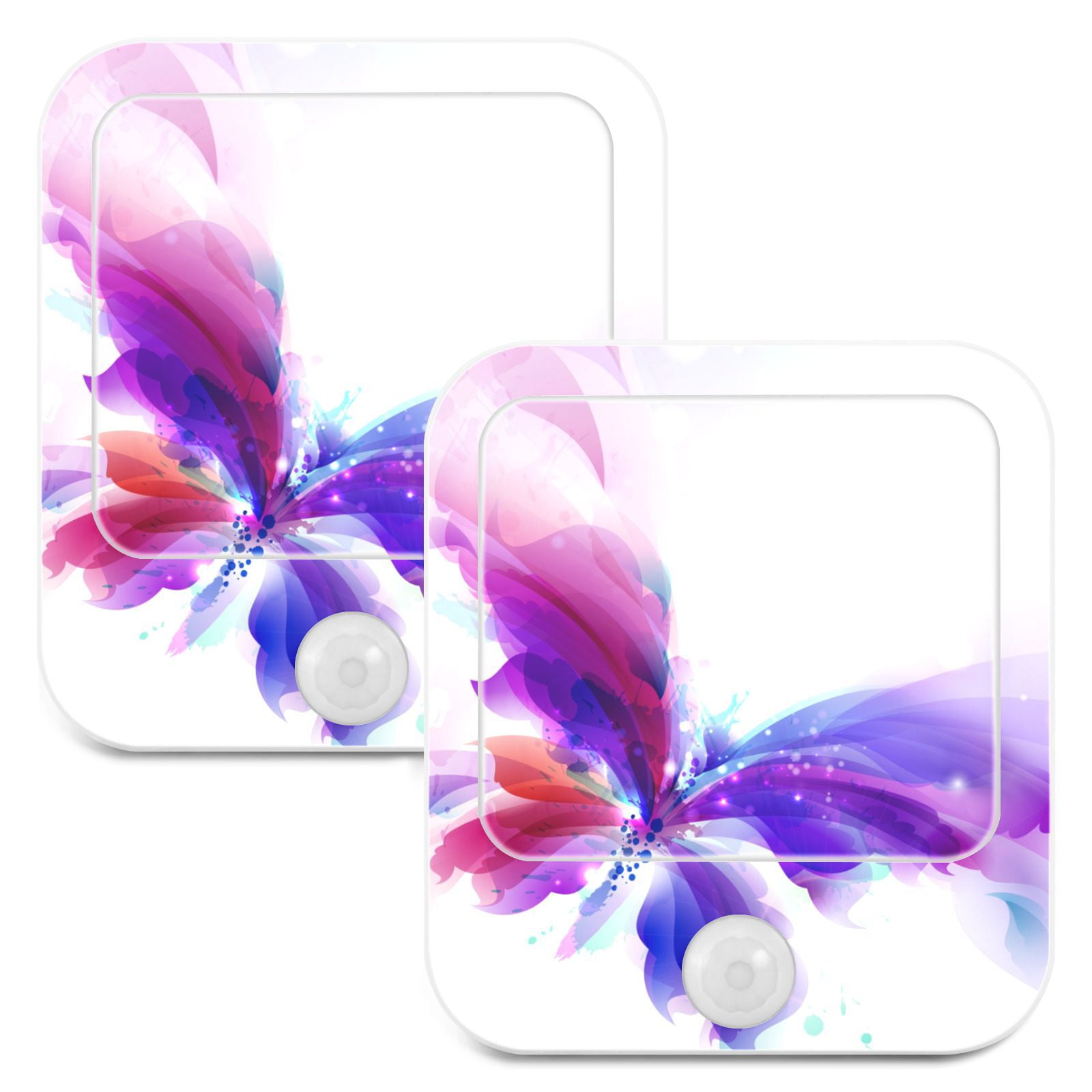 ALAZA Abstract Watercolor Purple Butterfly Pattern Cute Night Lights ...