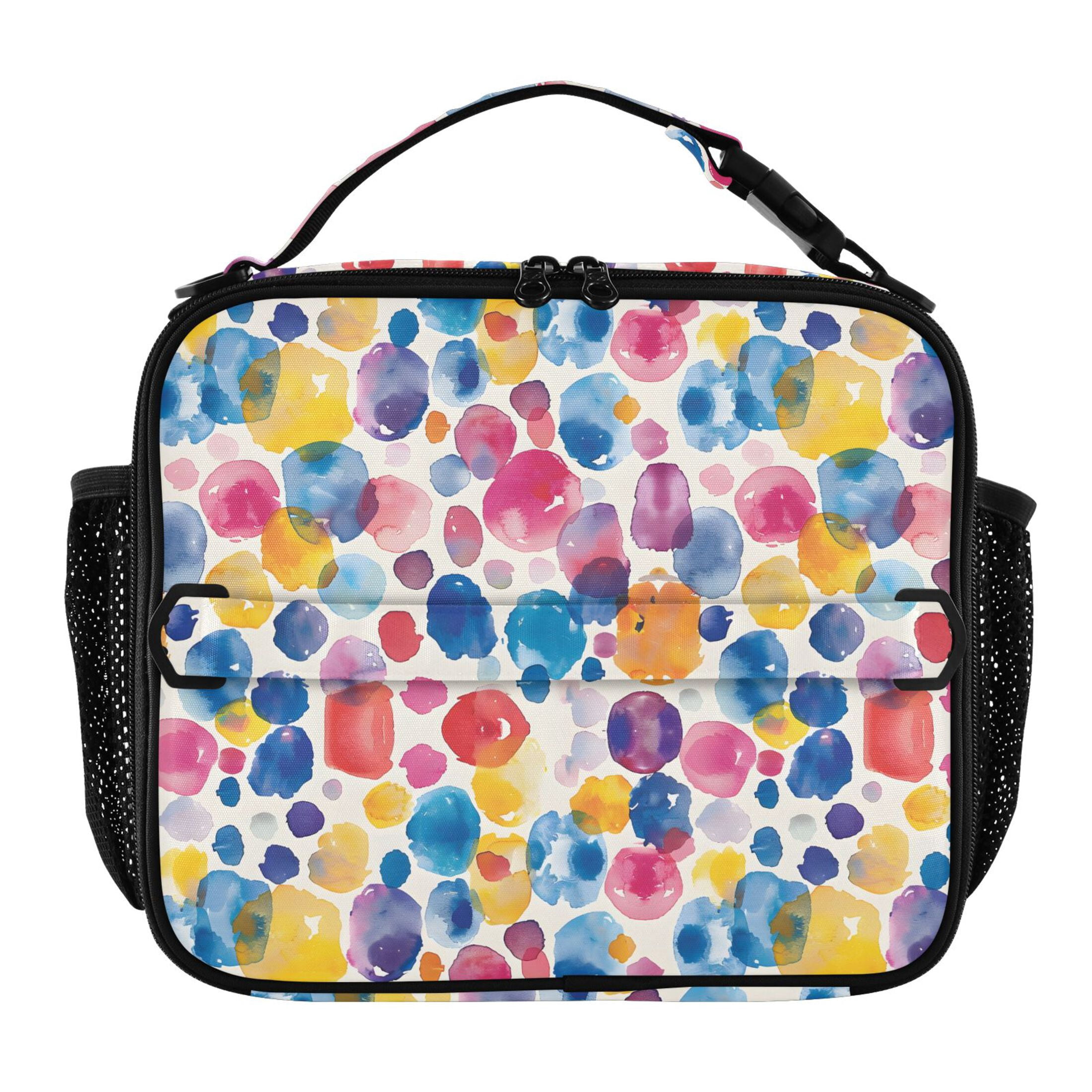 ALAZA Abstract Watercolor Spots Lunch Box Insulated Lunch Bag Cooler ...