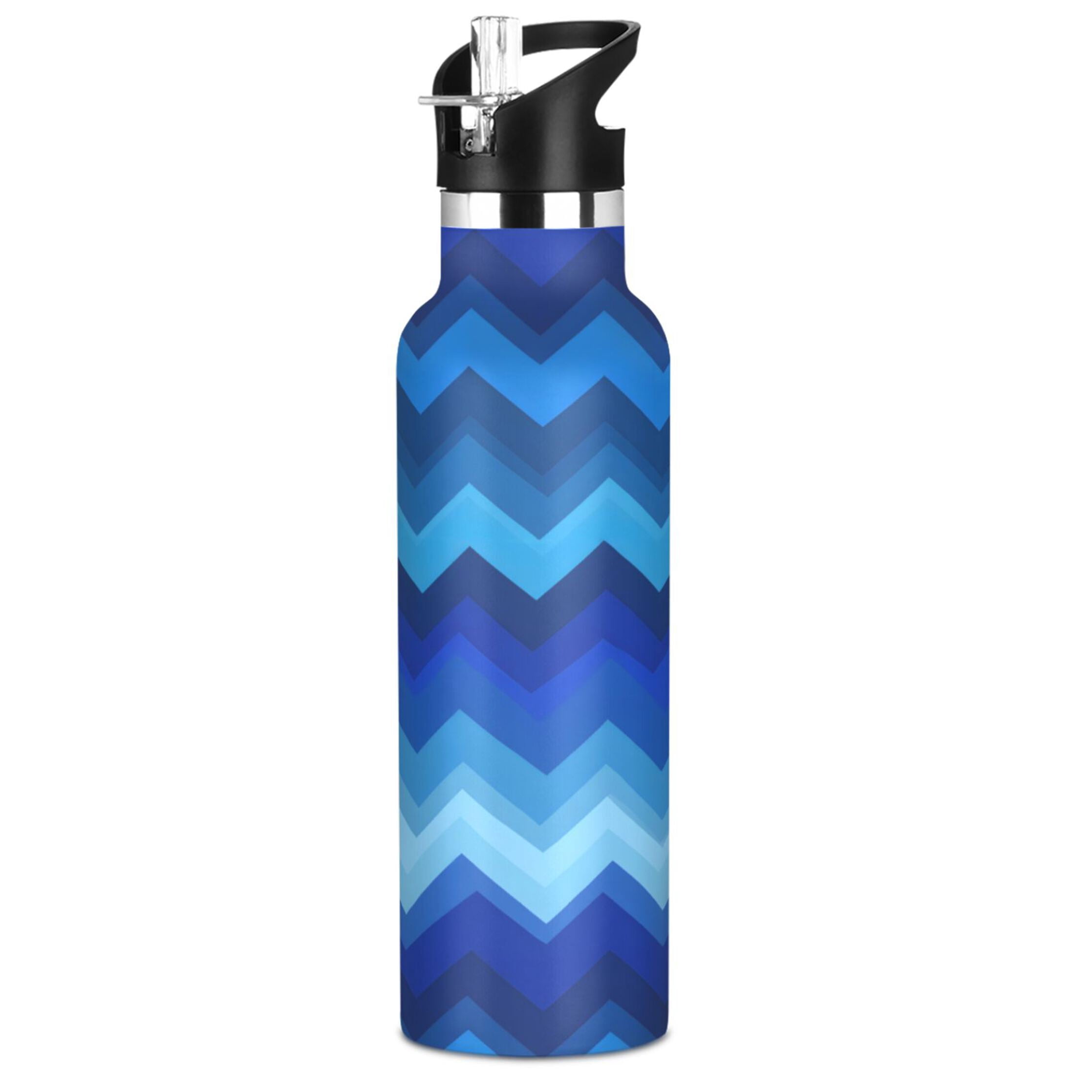 ALAZA Abstract Zigzag Pattern Stainless Steel Water Bottle Vacuum ...