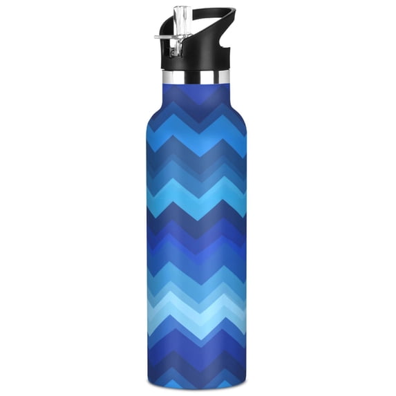 ALAZA Abstract Zigzag Pattern Stainless Steel Water Bottle Vacuum ...