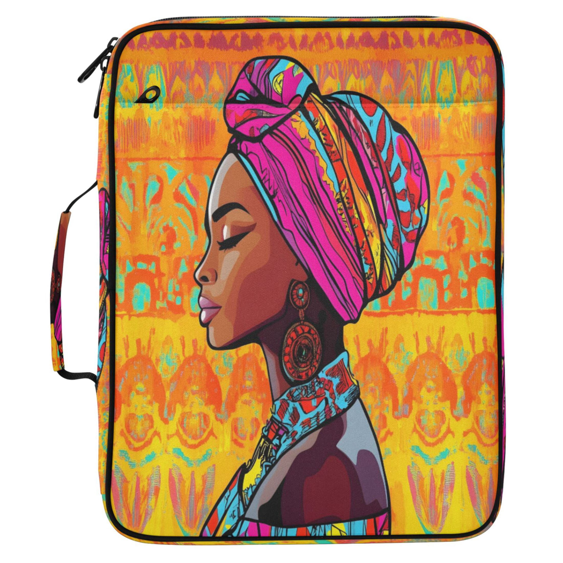 ALAZA Africa Gril Pattern Expanding Accordion File Folder 3 Ring Zipper ...
