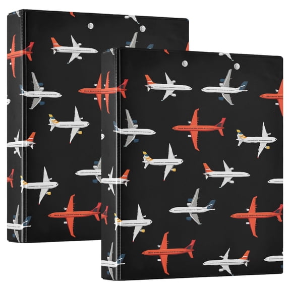 ALAZA Airplanes Black Hardcover 3 Ring Binder 1.5" D-Rings with ...