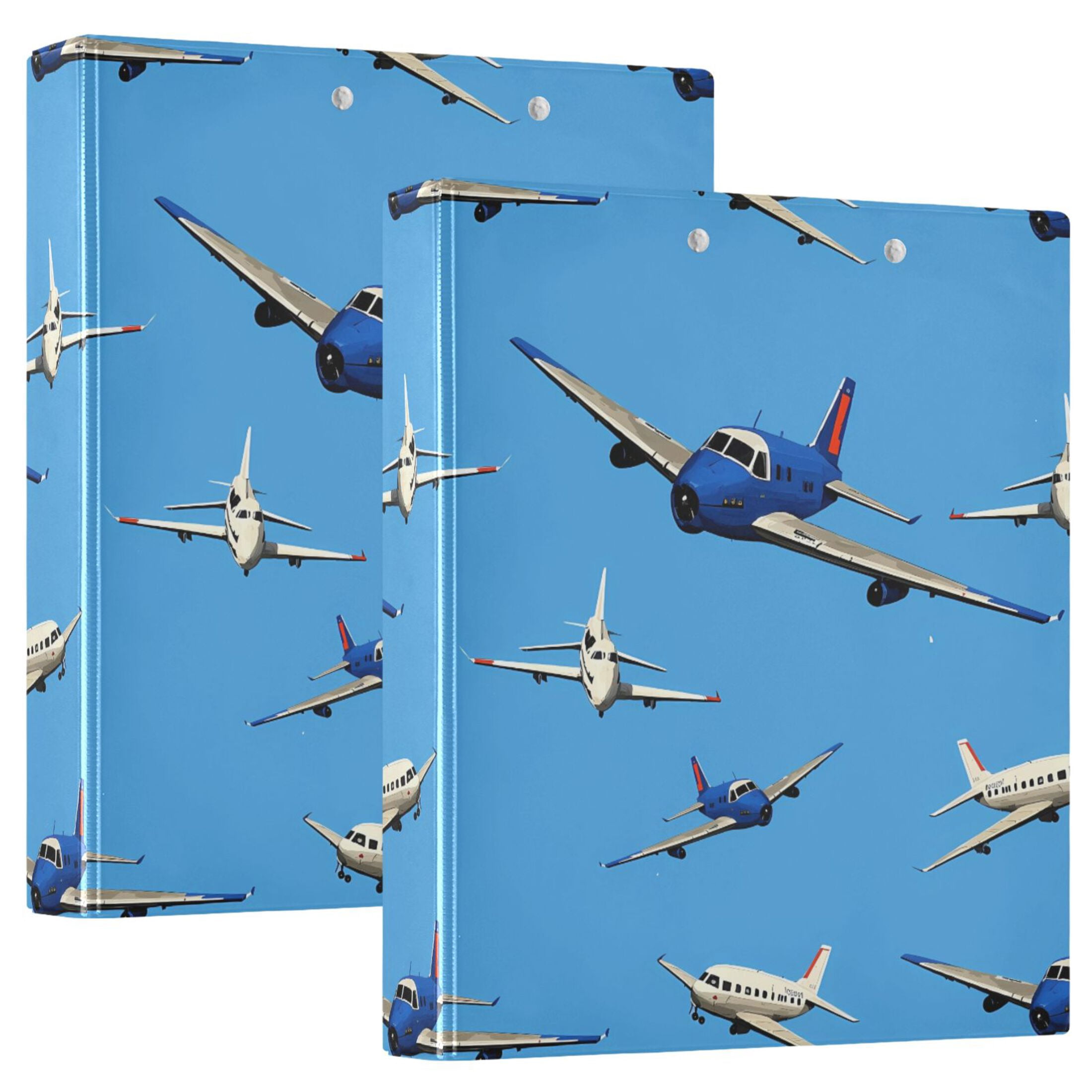 ALAZA Airplanes Flying Hardcover 3 Ring Binder 1.5" D-Rings with ...