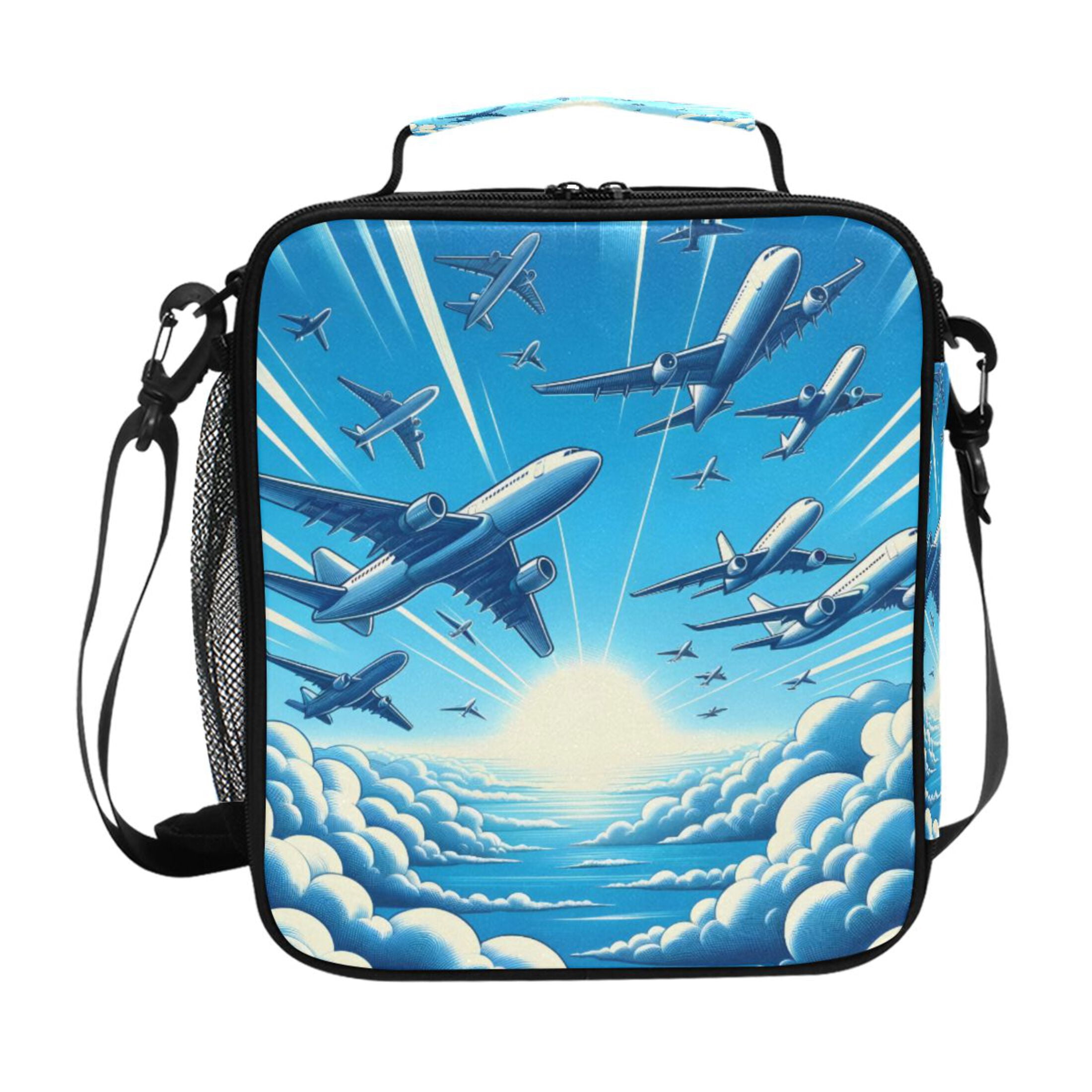ALAZA Airplanes Flying Lunch Box Insulated Lunch Bag Reusable Thermal ...