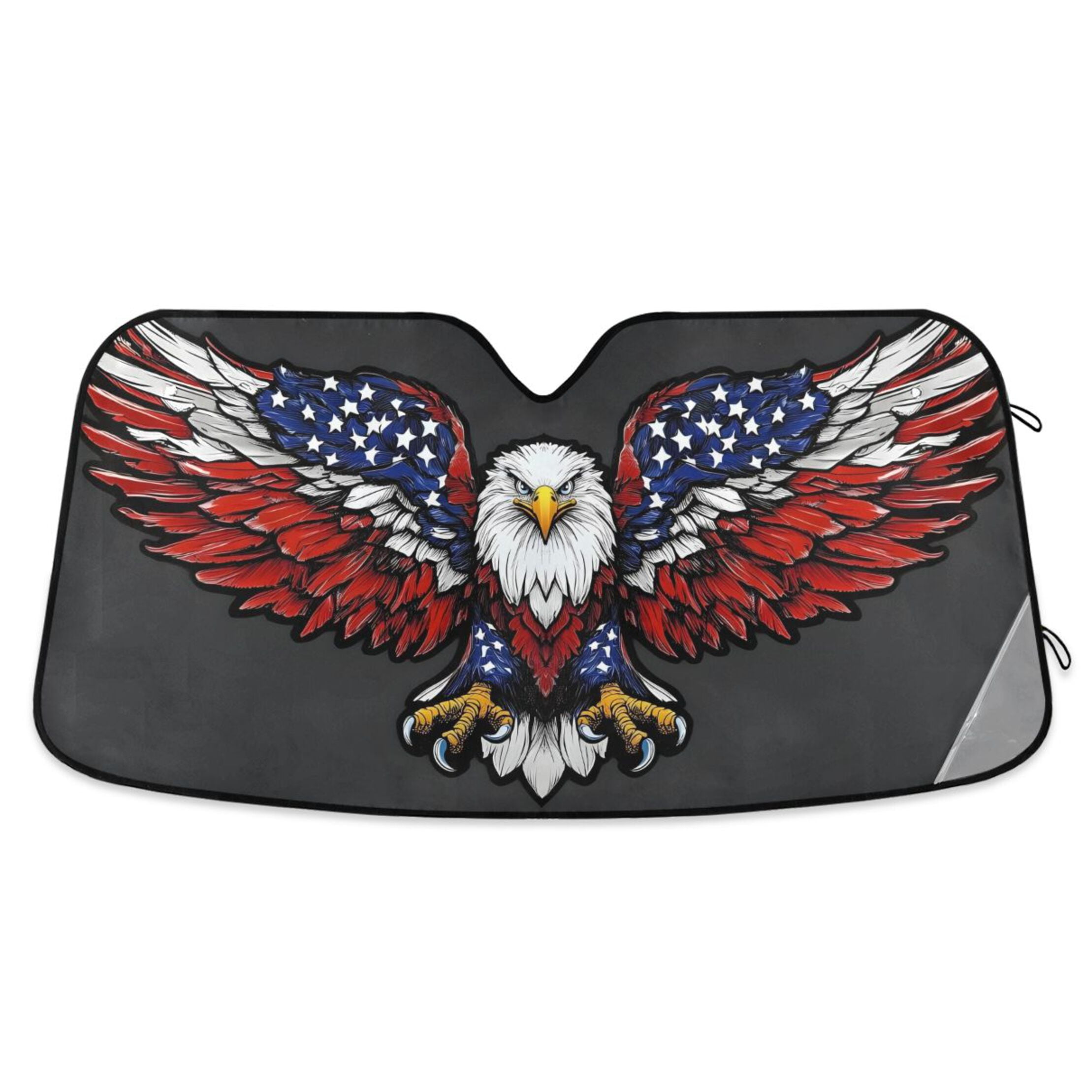 ALAZA American Eagle Flag Windshield Sun Shade Car Foldable Visor Block ...