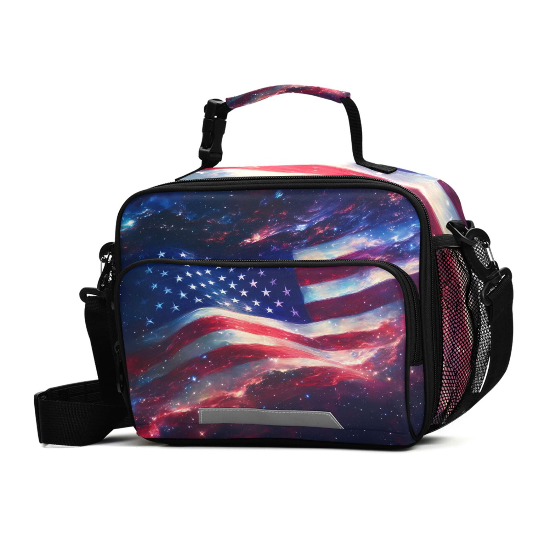 ALAZA American Flag Starry Night Lunch Box Insulated Cooler Bag ...
