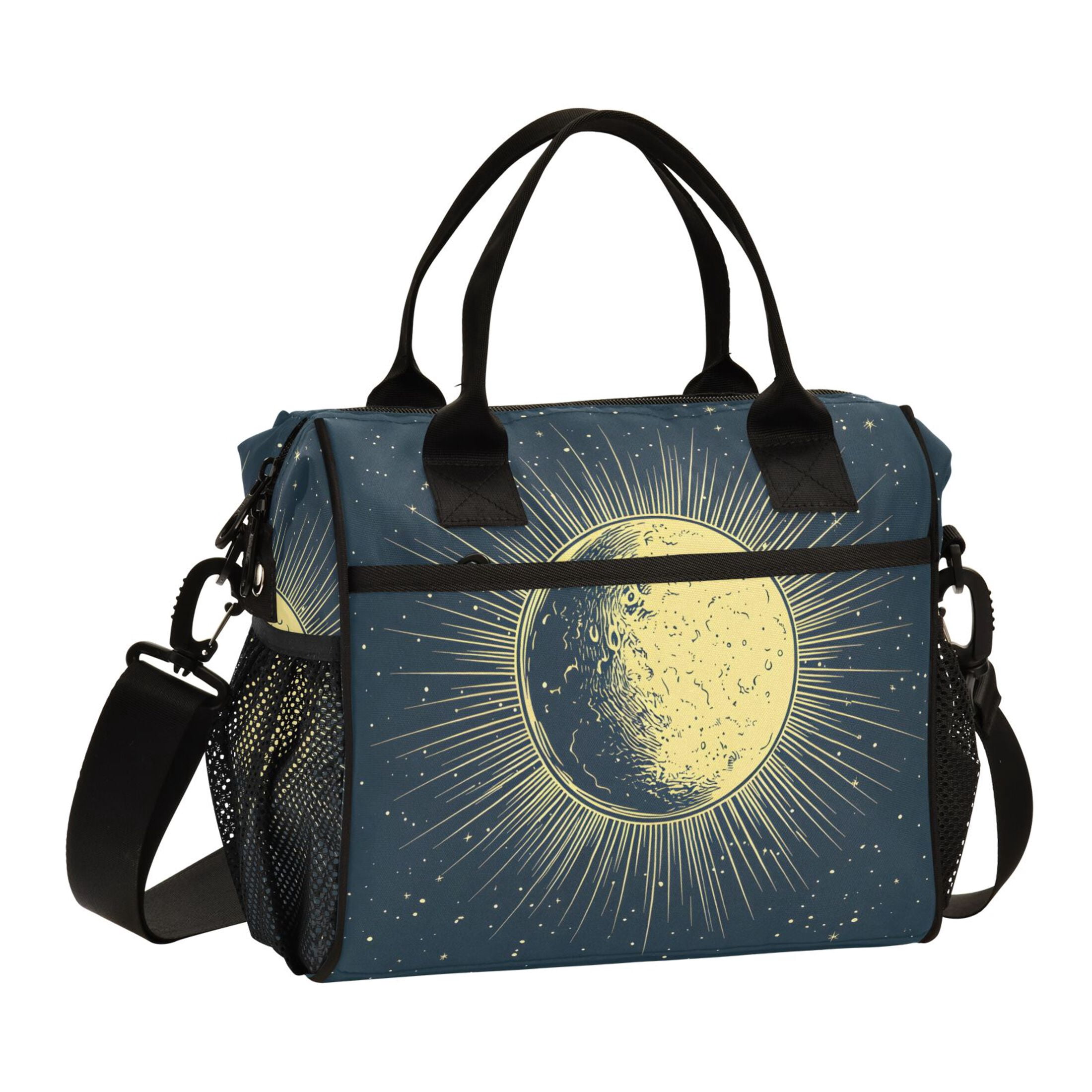ALAZA An Artistic Moon Insulated Lunch Bag Reusable Tote Box Adjustable ...