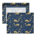 ALAZA Anchor Whales Pattern Pencil Pouch 3 Ring Binder with Clear ...