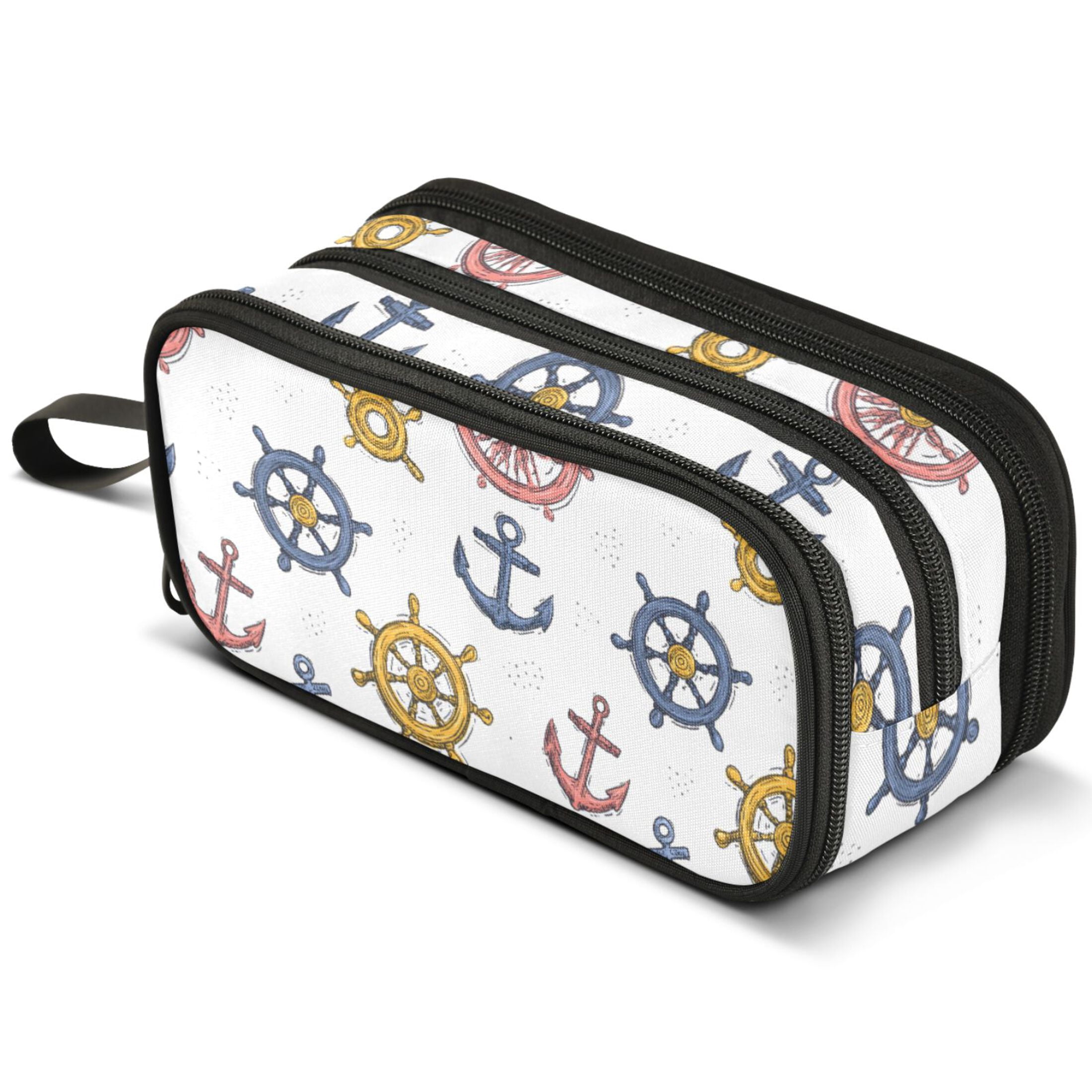 ALAZA Anchors-1 Pencil Case Bag Large 3 Compartment Pen Pouch Holder ...