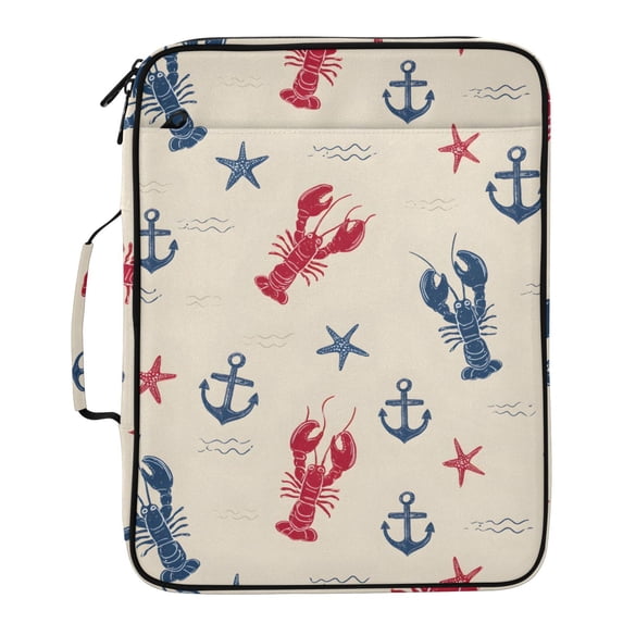 ALAZA Anchors Starfish Lobsters Pattern Expanding Accordion File Folder ...