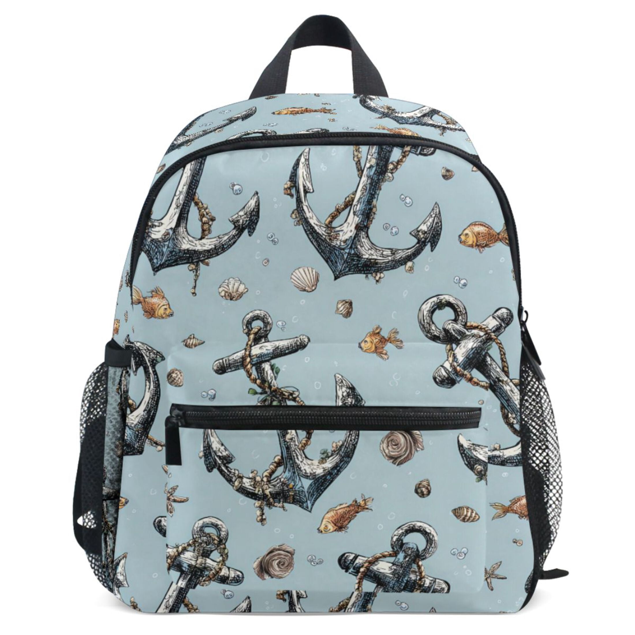 ALAZA Anchors and Seashells Pattern School Backpack Student Bookbag ...