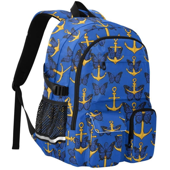 ALAZA Anchors with Butterfly Print Student Backpack School Bookbag ...