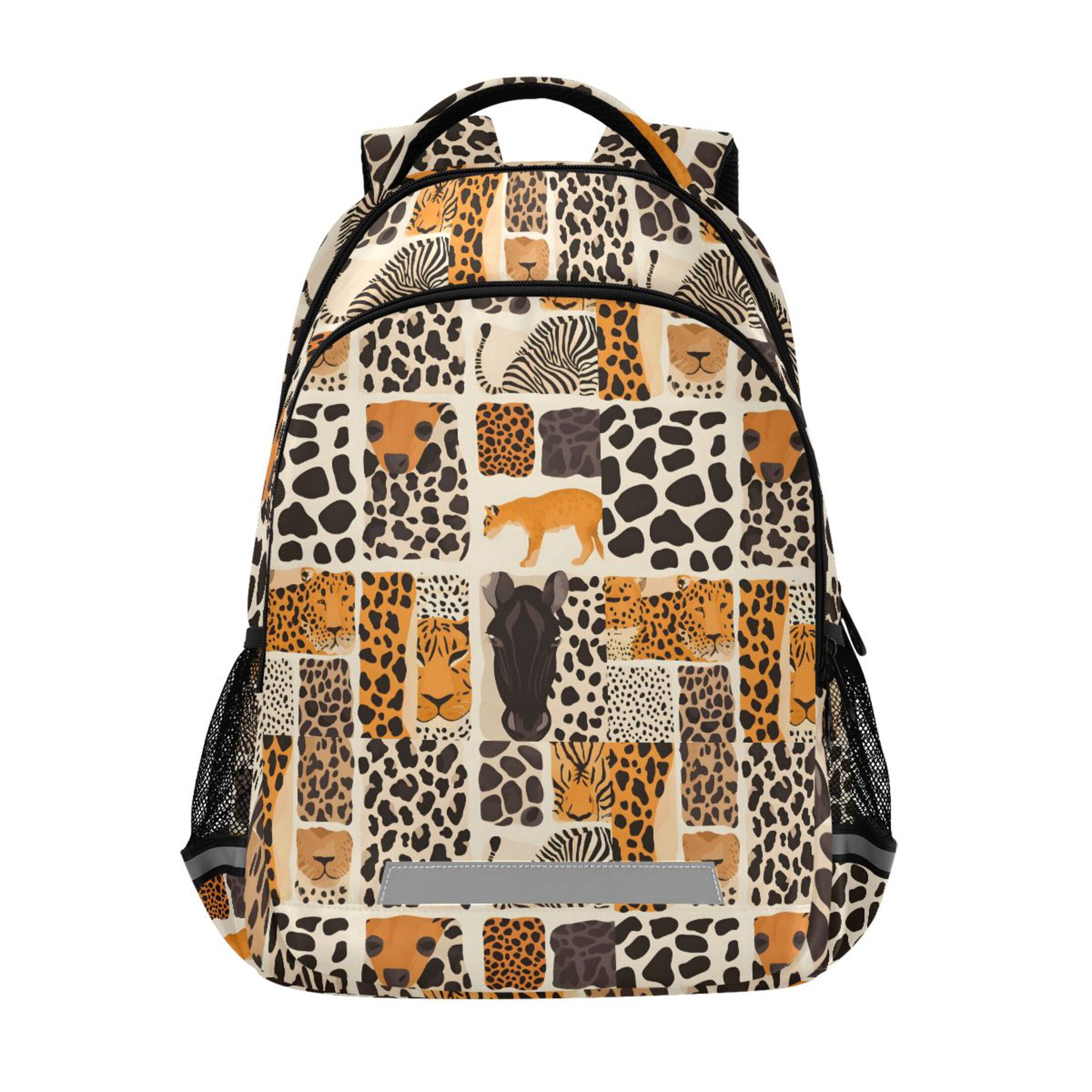 ALAZA Animal Skins Leopard Backpack Elementary School Bag Bookbag ...