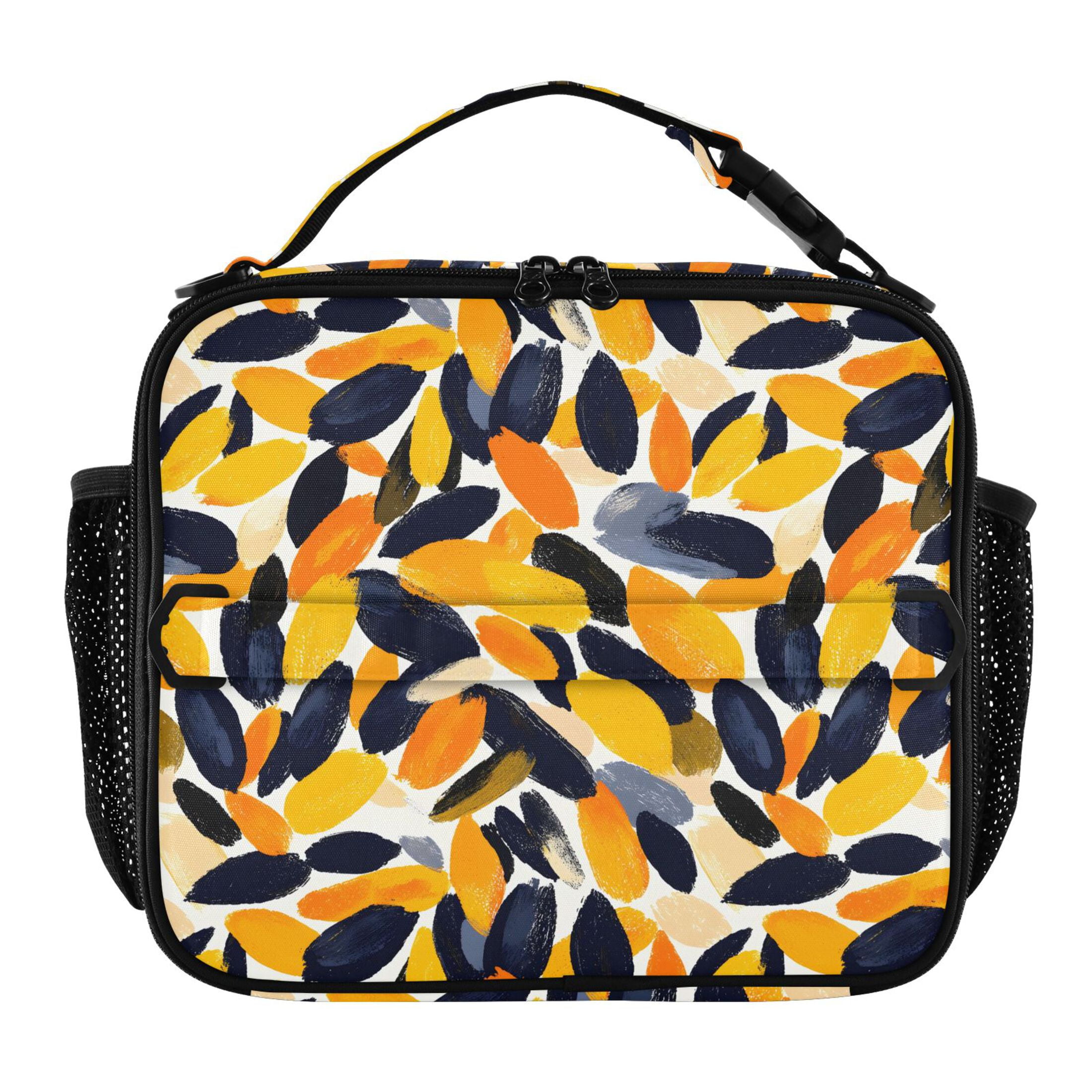 ALAZA Art Leaf Pattern Lunch Box Insulated Lunch Bag Cooler Tote with ...