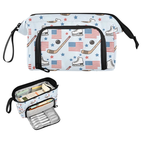 ALAZA Art Skates Flags Pencil Pouch Big Capacity Pencil Case Zipper ...