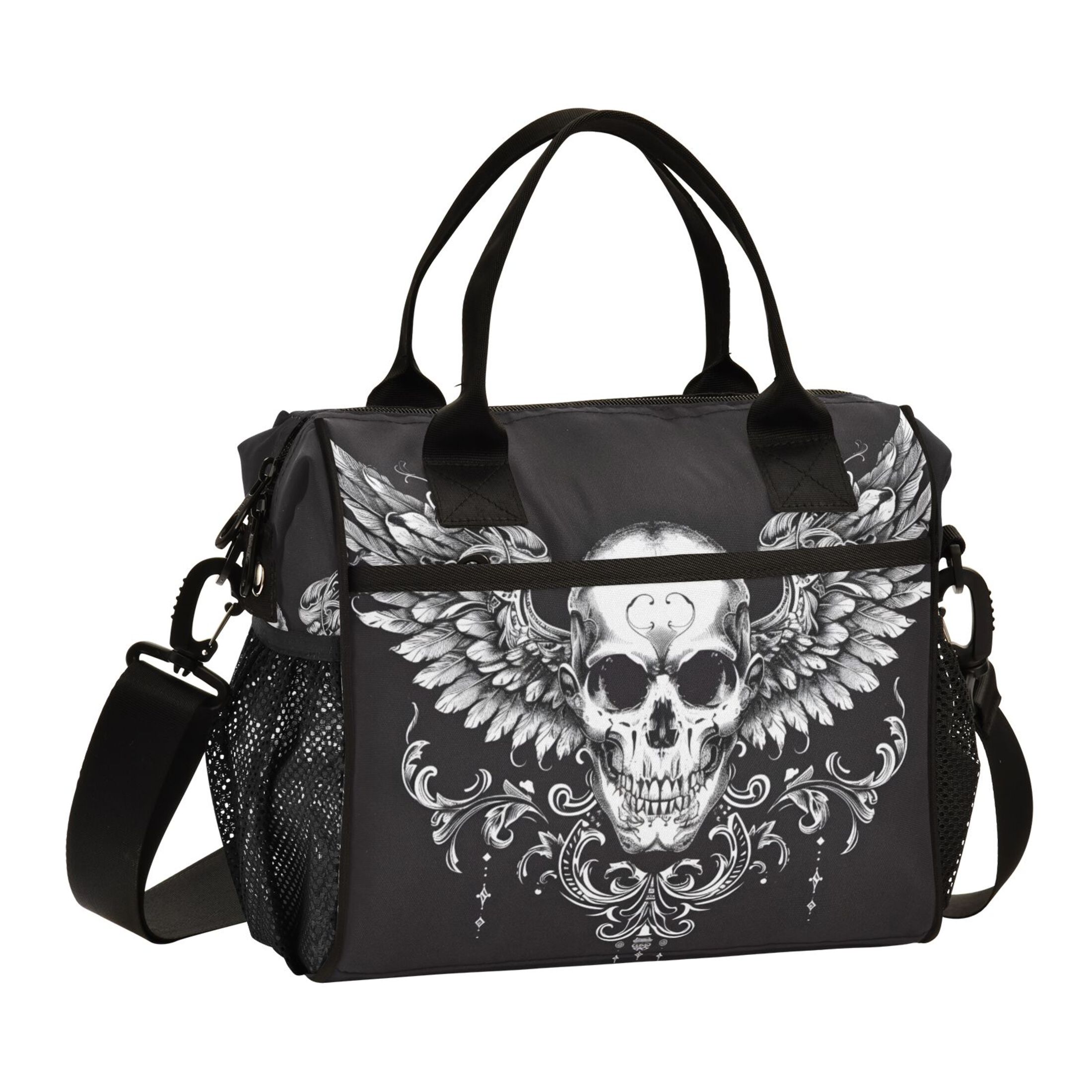 ALAZA Art Skeleton with Wings Insulated Lunch Bag Reusable Tote Box ...