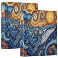 ALAZA Art Whale Paint Hardcover 3 Ring Binder 1.5" D-Rings with ...