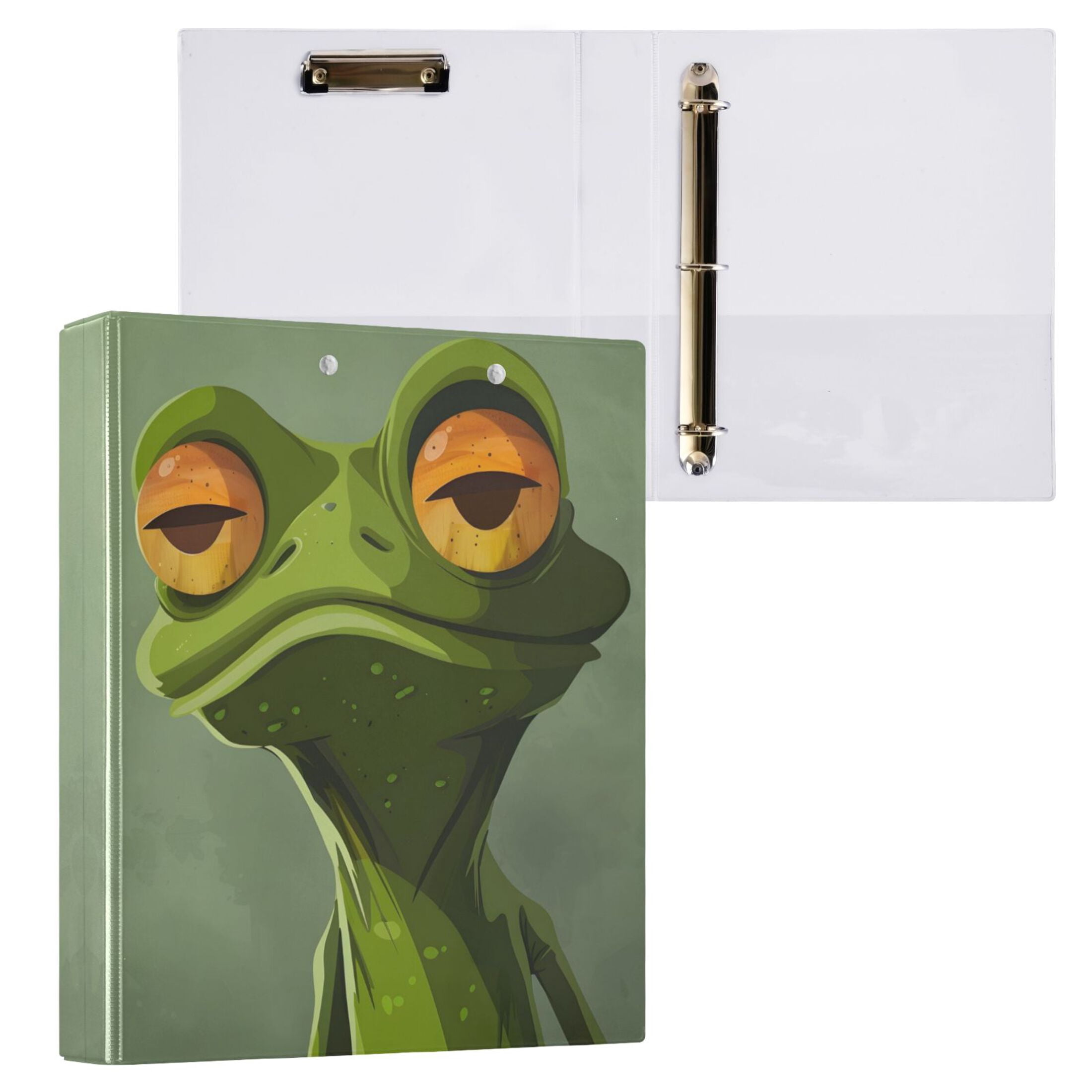 ALAZA Artistic Frog Hardcover 3 Ring Binder 1.5" D-Rings with Interior ...