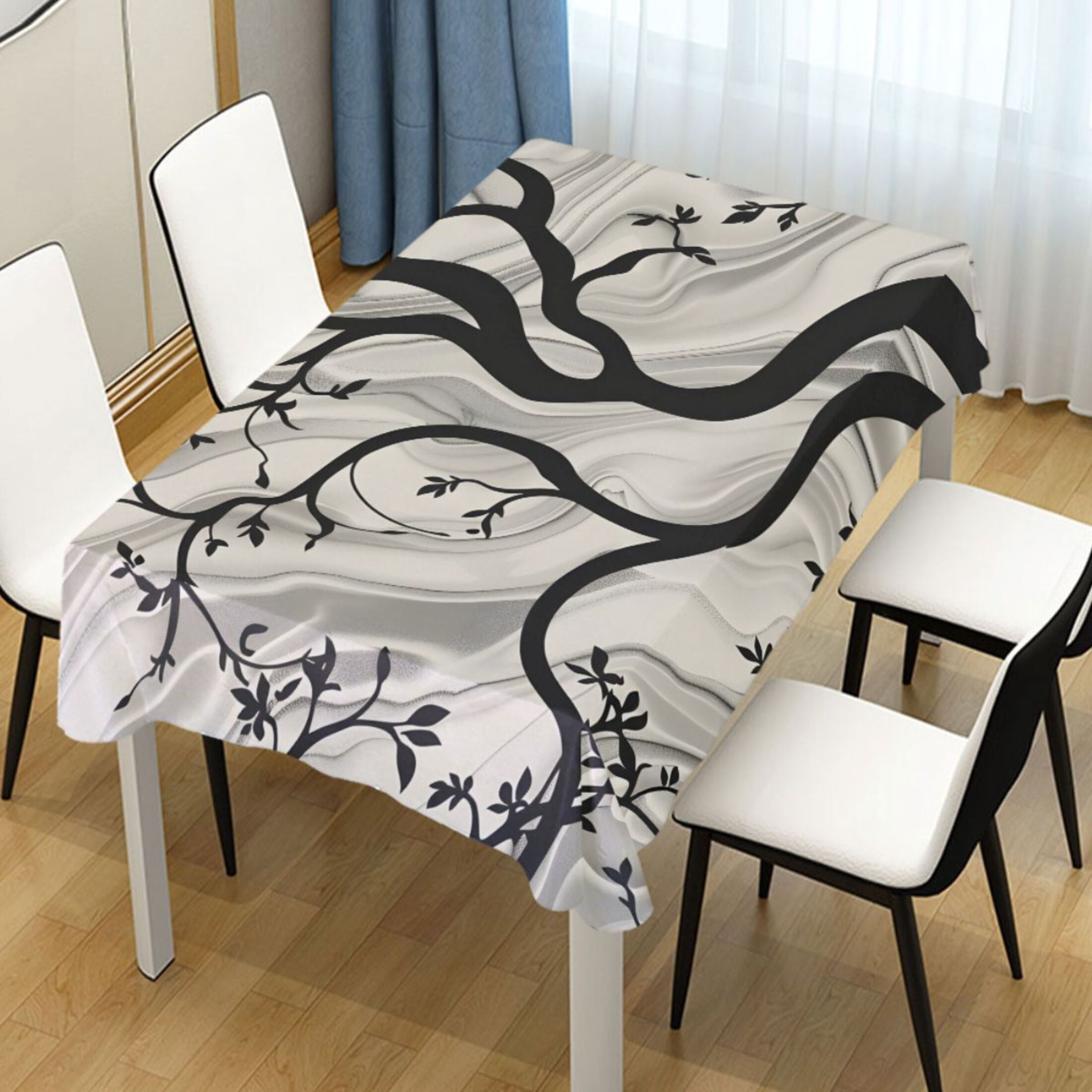 ALAZA Artistic Tree Branch Rectangle Tablecloth Tablecover Dinning ...