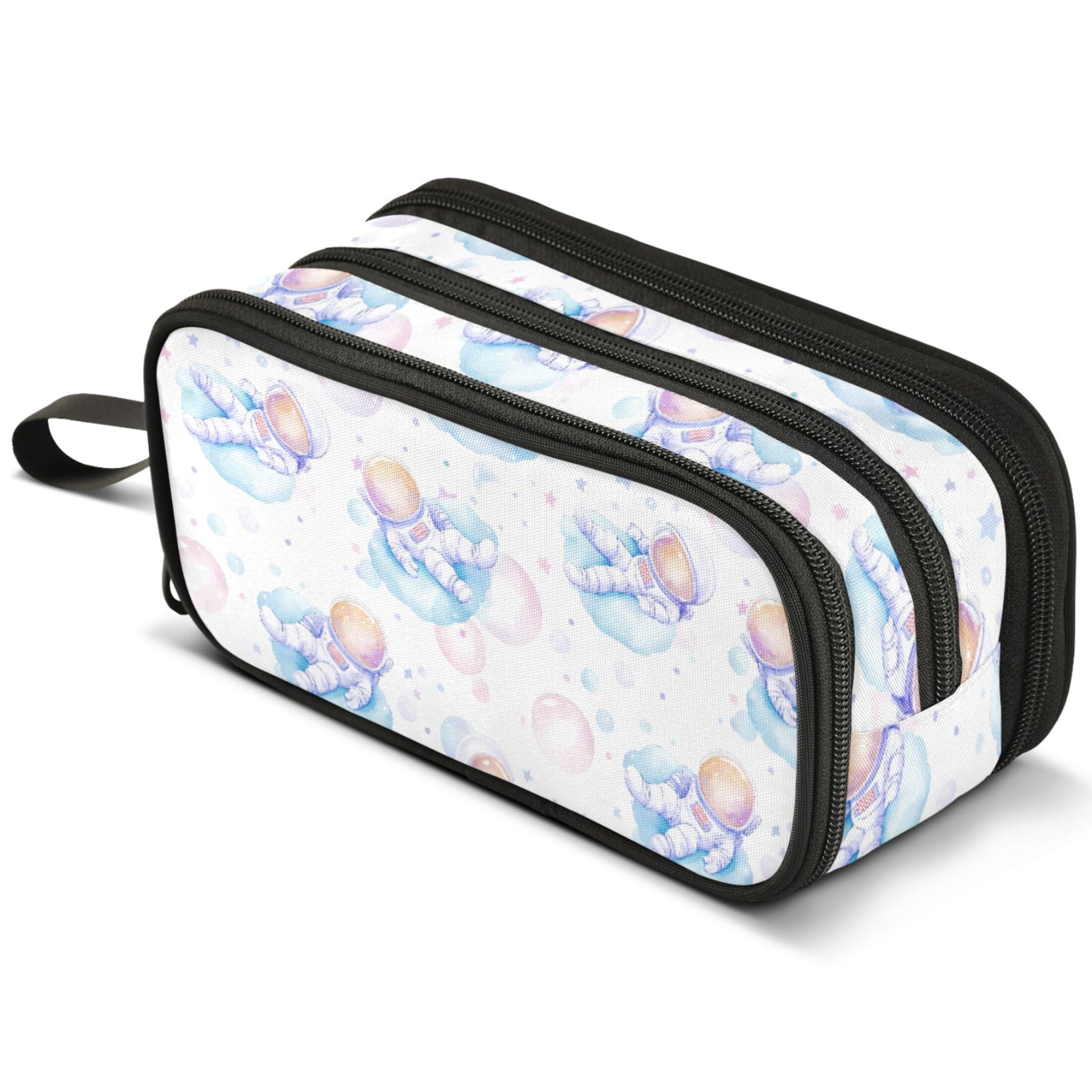 ALAZA Astronaut Bubbles Pencil Case Bag Large 3 Compartment Pen Pouch ...