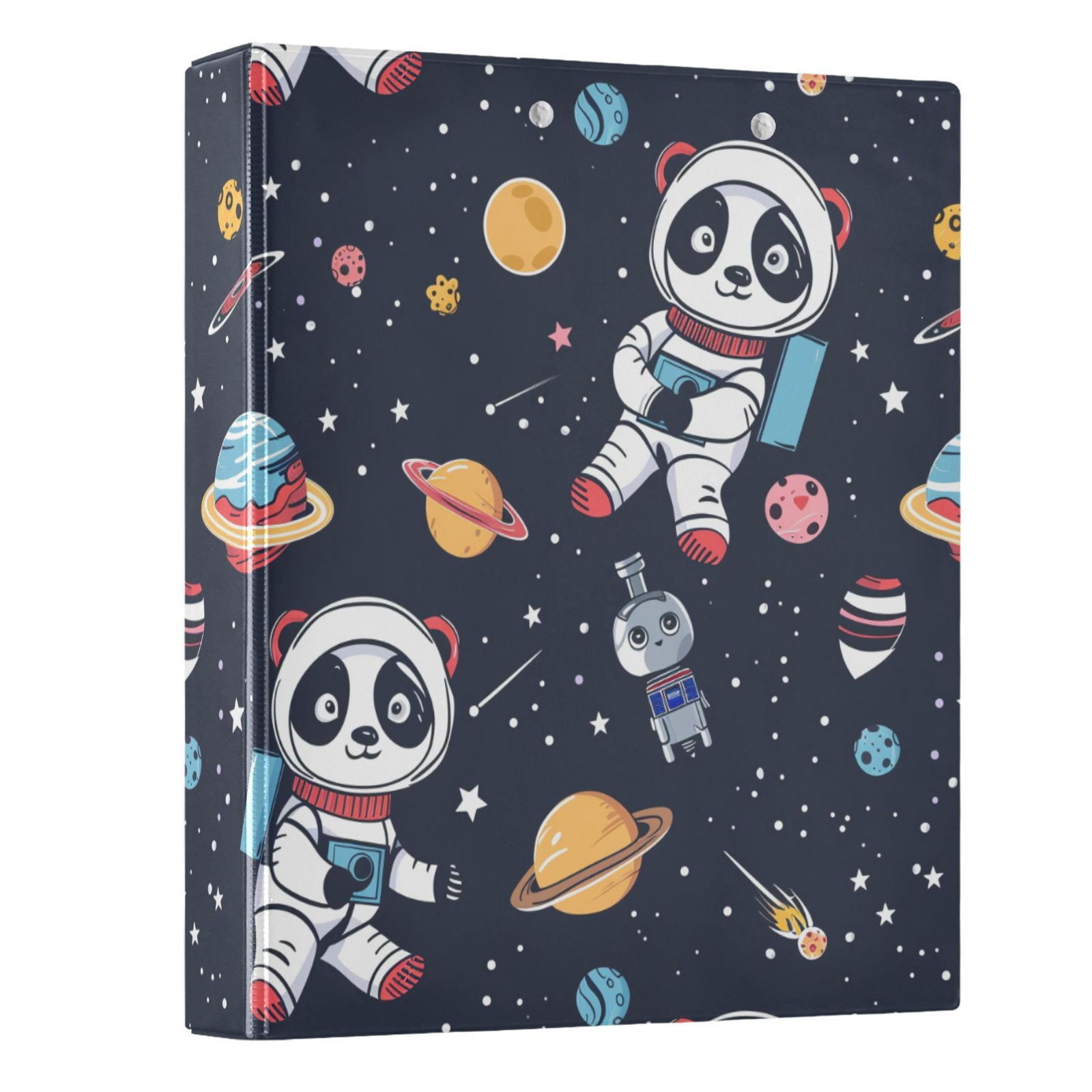ALAZA Astronaut Panda Planet 3 Ring Binder 1.5 Inch Three Ring Office ...