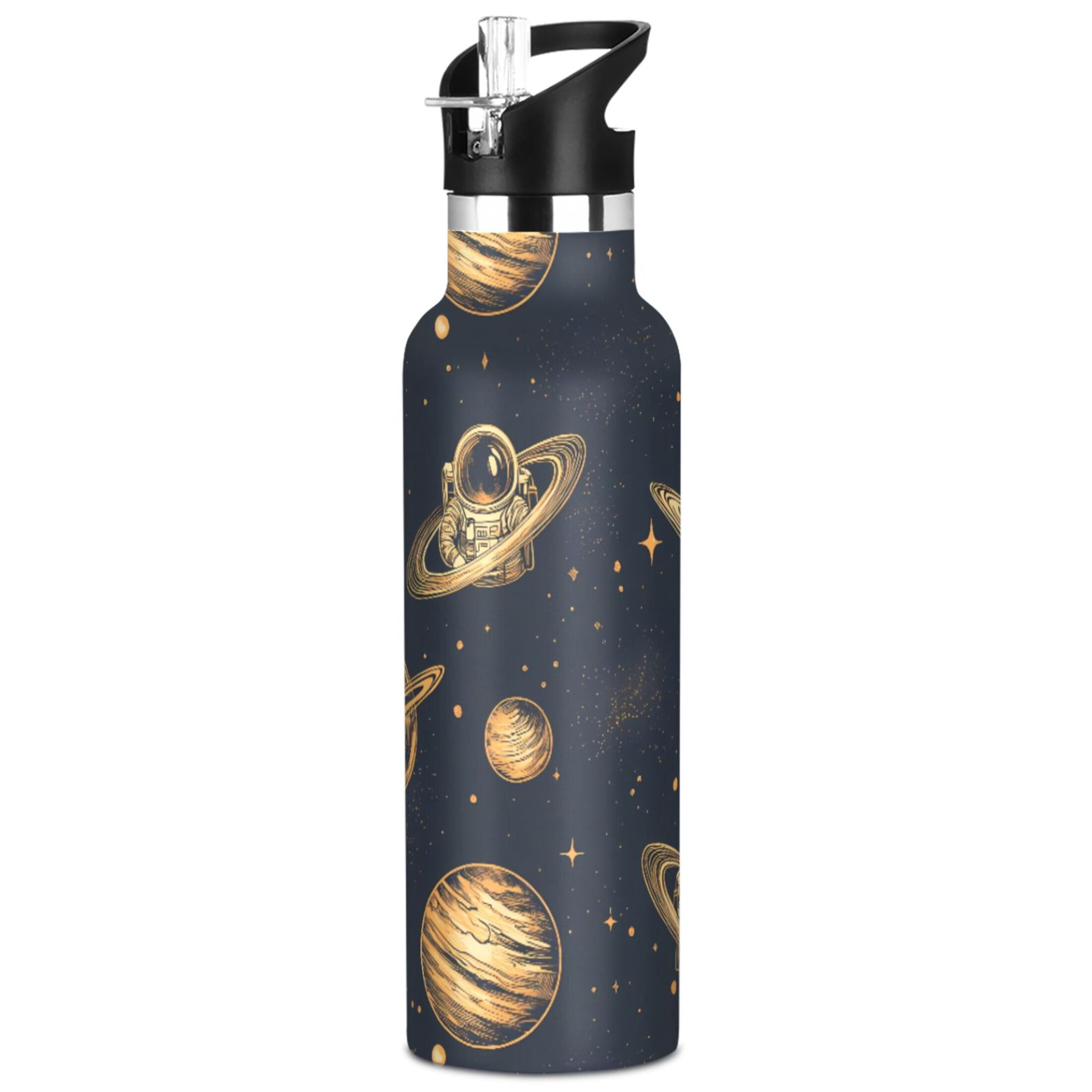 ALAZA Astronaut Planet Space Pattern Stainless Steel Water Bottle ...