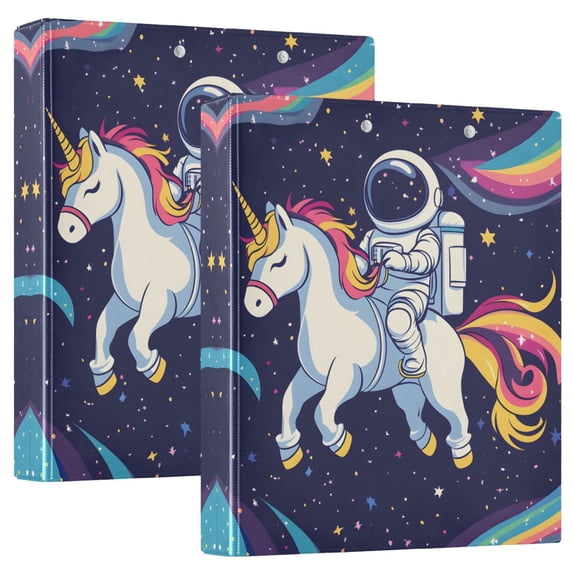 ALAZA Astronaut Riding Unicorn Hardcover 3 Ring Binder 1.5" D-Rings ...