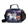 ALAZA Astronaut Riding Unicorn Lunch Box Insulated Cooler Bag Reusable ...