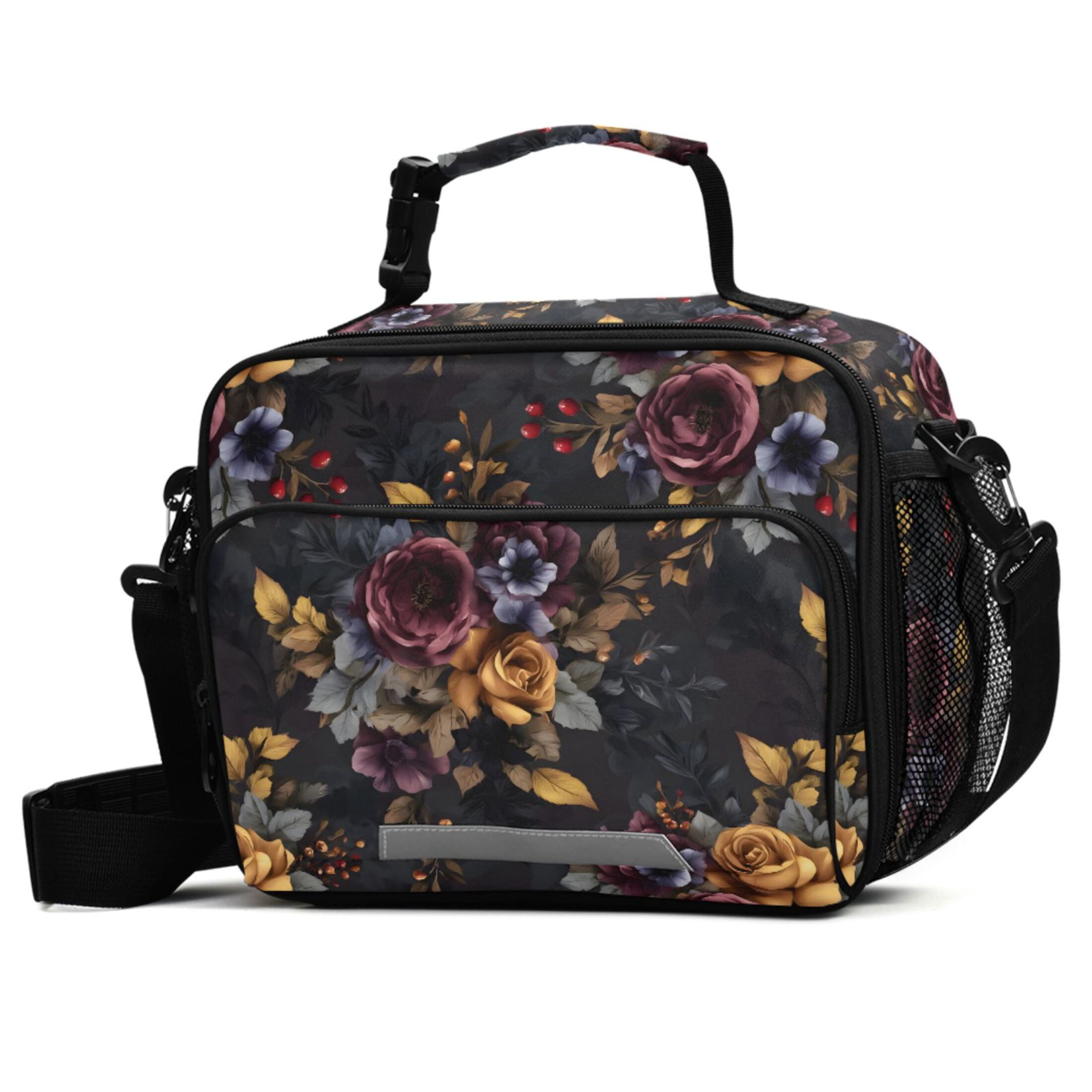 ALAZA Autumn Fall Roses Flowers Lunch Box Insulated Cooler Bag Reusable ...