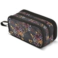 ALAZA Autumn Fall Roses Flowers Pencil Case Bag Large 3 Compartment Pen ...