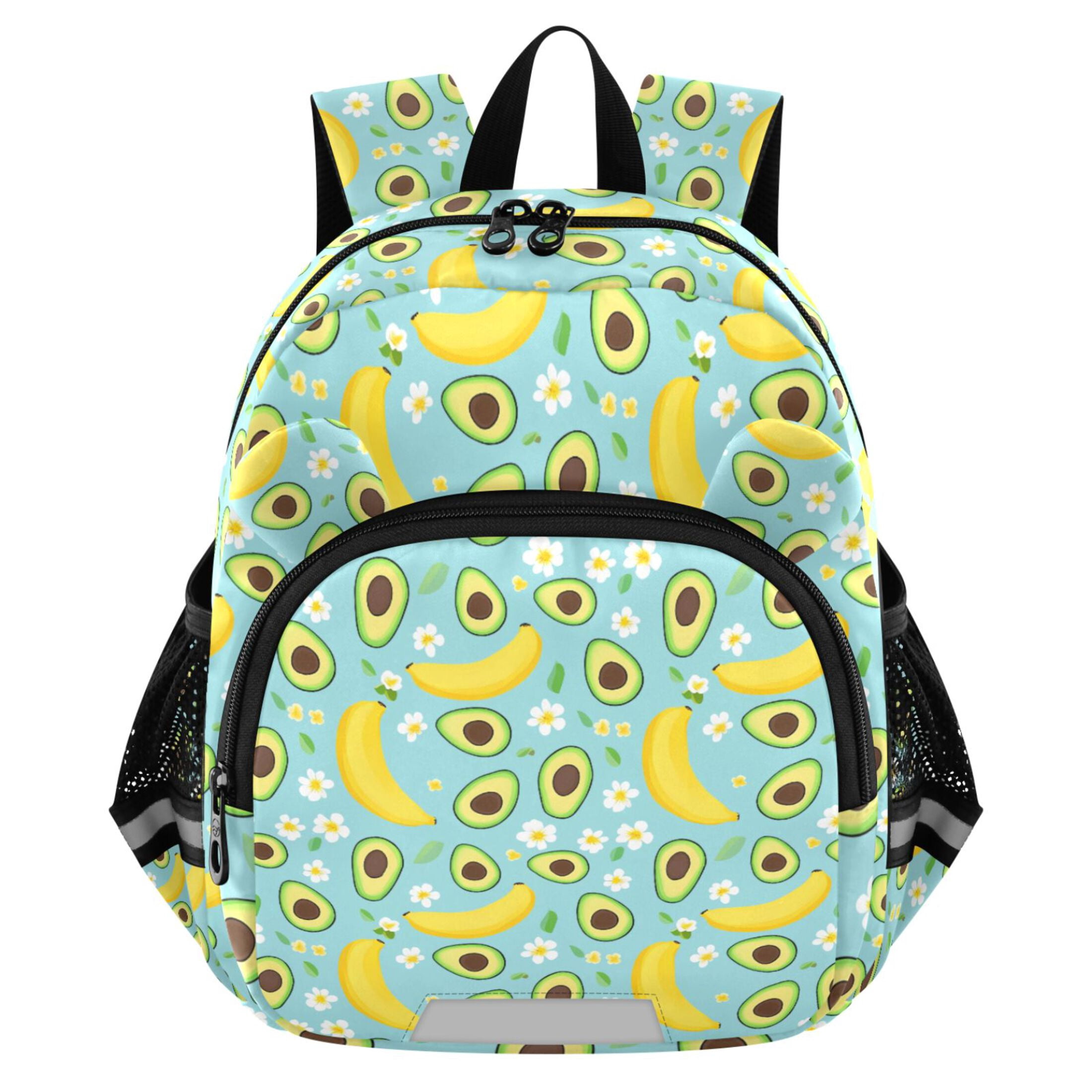 ALAZA Avocado Banana Floral Mini Backpack School Bookbag Age 3-7 Medium ...