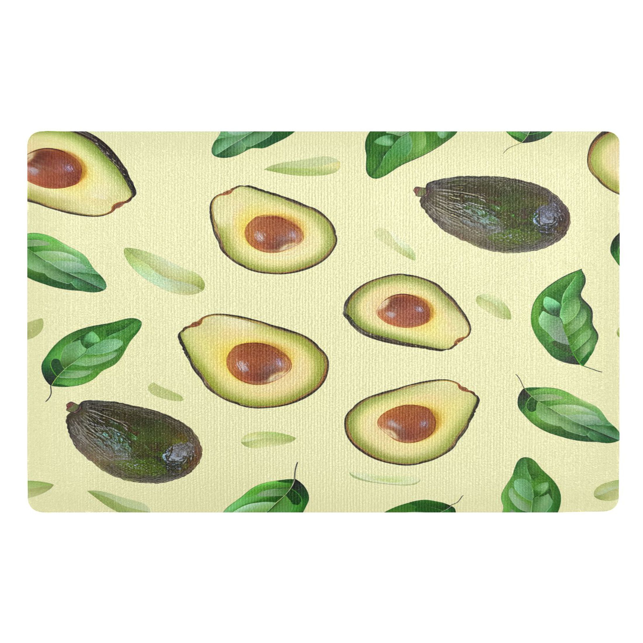 ALAZA Avocado Fruit Print Door Mats Outdoor Indoor Entrance Low Profile ...