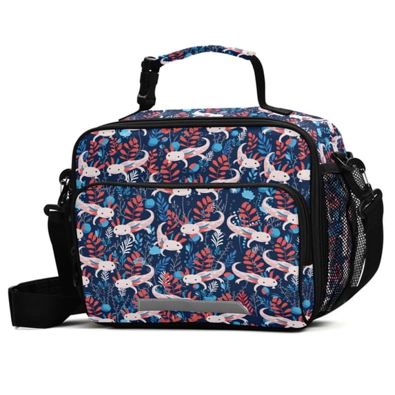 ALAZA Axolotl Cartoon Lunch Box Insulated Cooler Bag Reusable Tote Bags ...