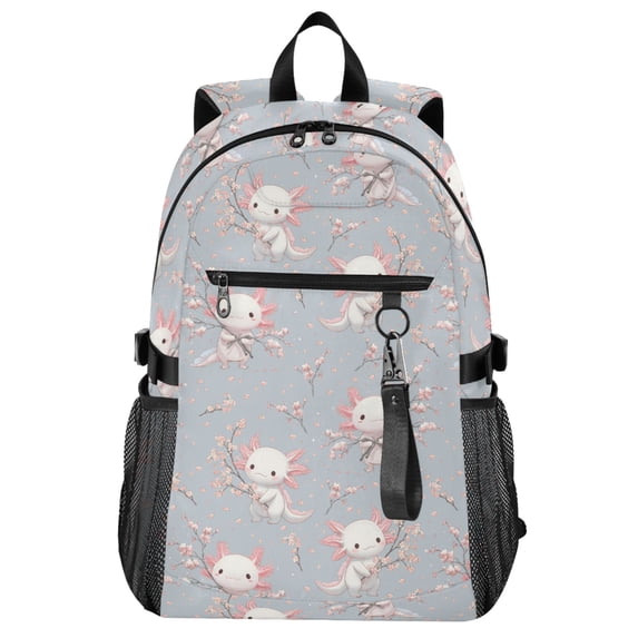 ALAZA Axolotl Cherry Blossom Pattern School Backpack Travel Laptop Bag ...