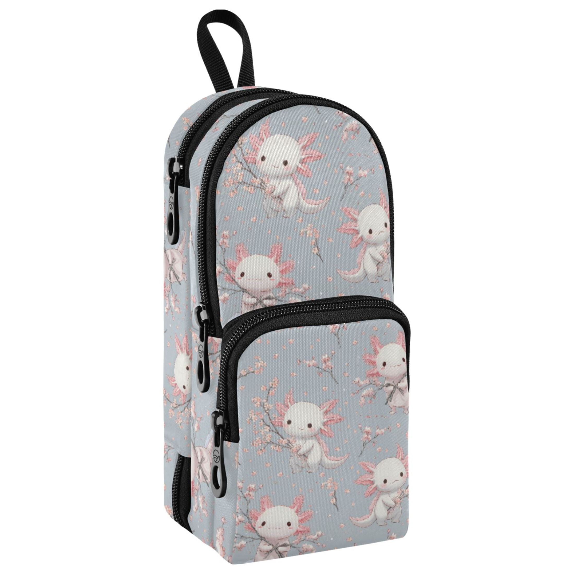 ALAZA Axolotl Cherry Blossom Pencil Case Pen Pouch Stationery Organizer ...