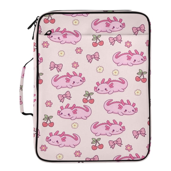 ALAZA Axolotl Cute Bows Pattern Expanding Accordion File Folder 3 Ring ...