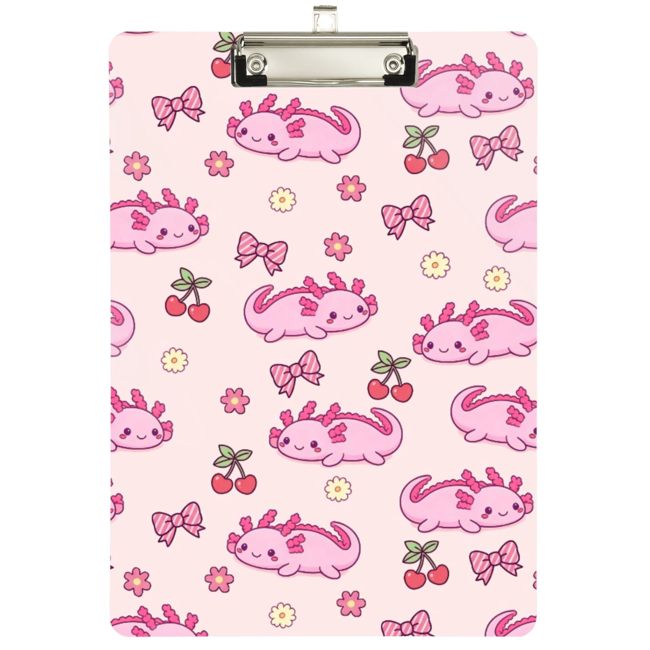 ALAZA Axolotl Cute Bows Plastic Clipboard A4 Letter Size Decorative ...