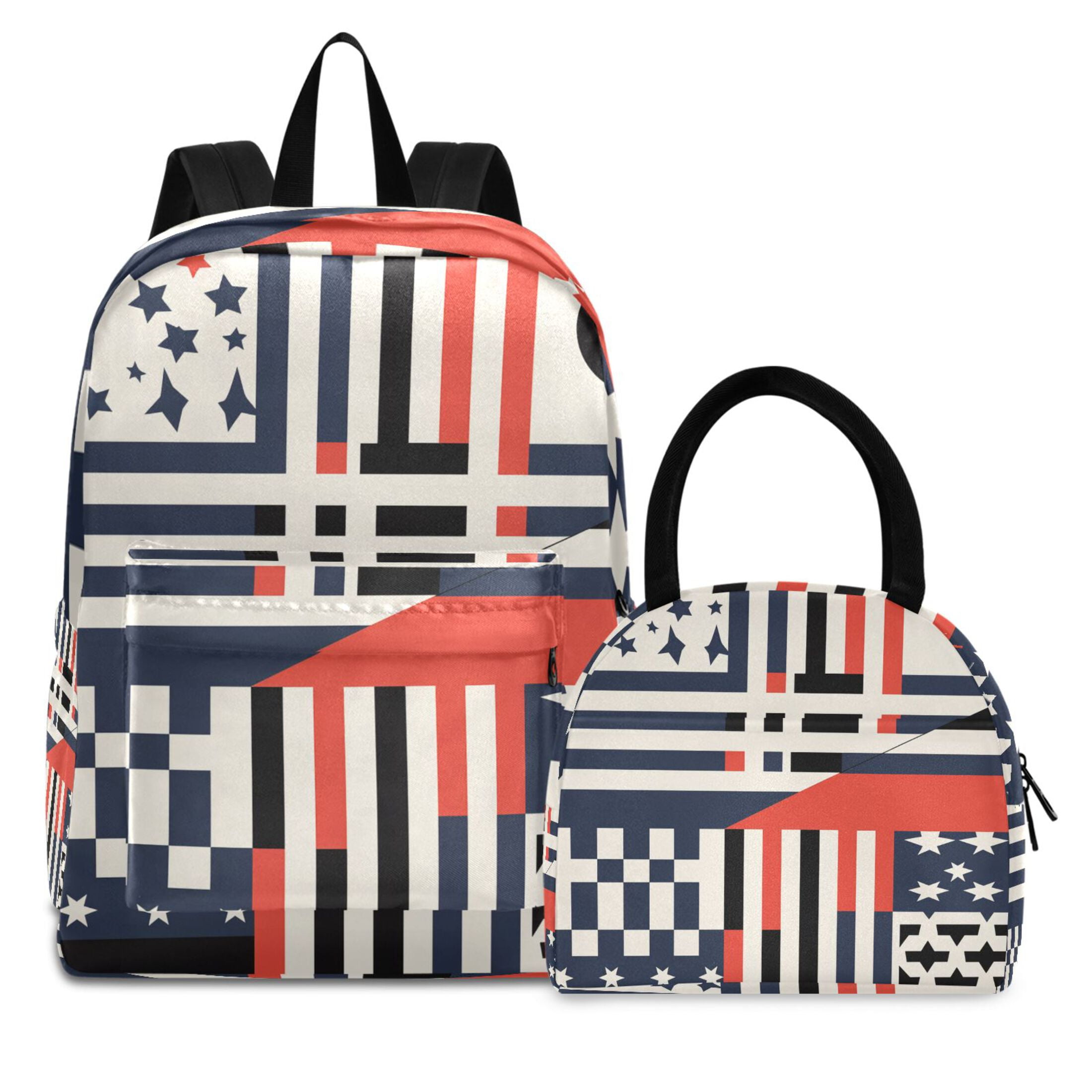 ALAZA Backpack Set American Flag Stars Elementary School Bags Student ...
