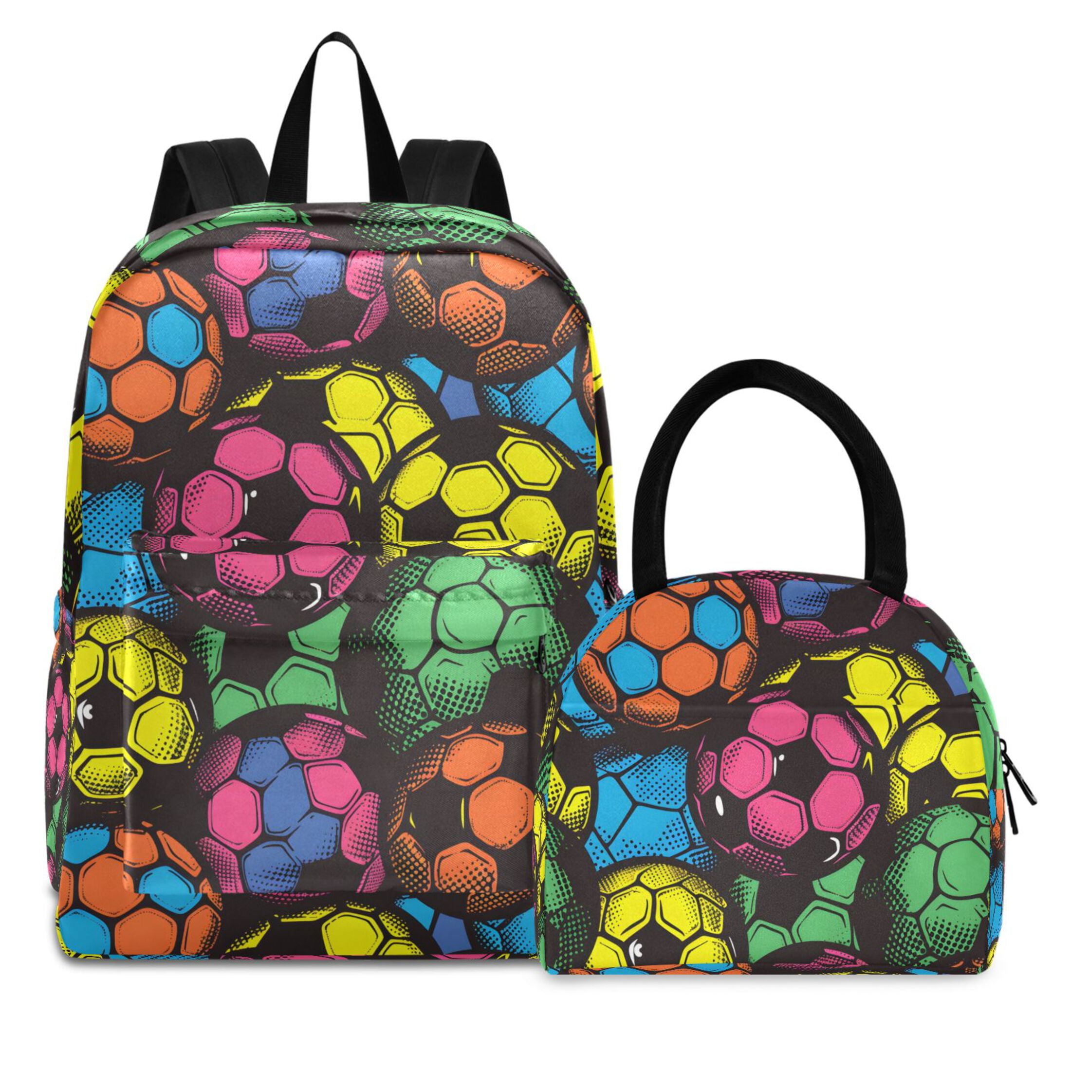 ALAZA Backpack Set Art Soccer Footballs Elementary School Bags Student ...