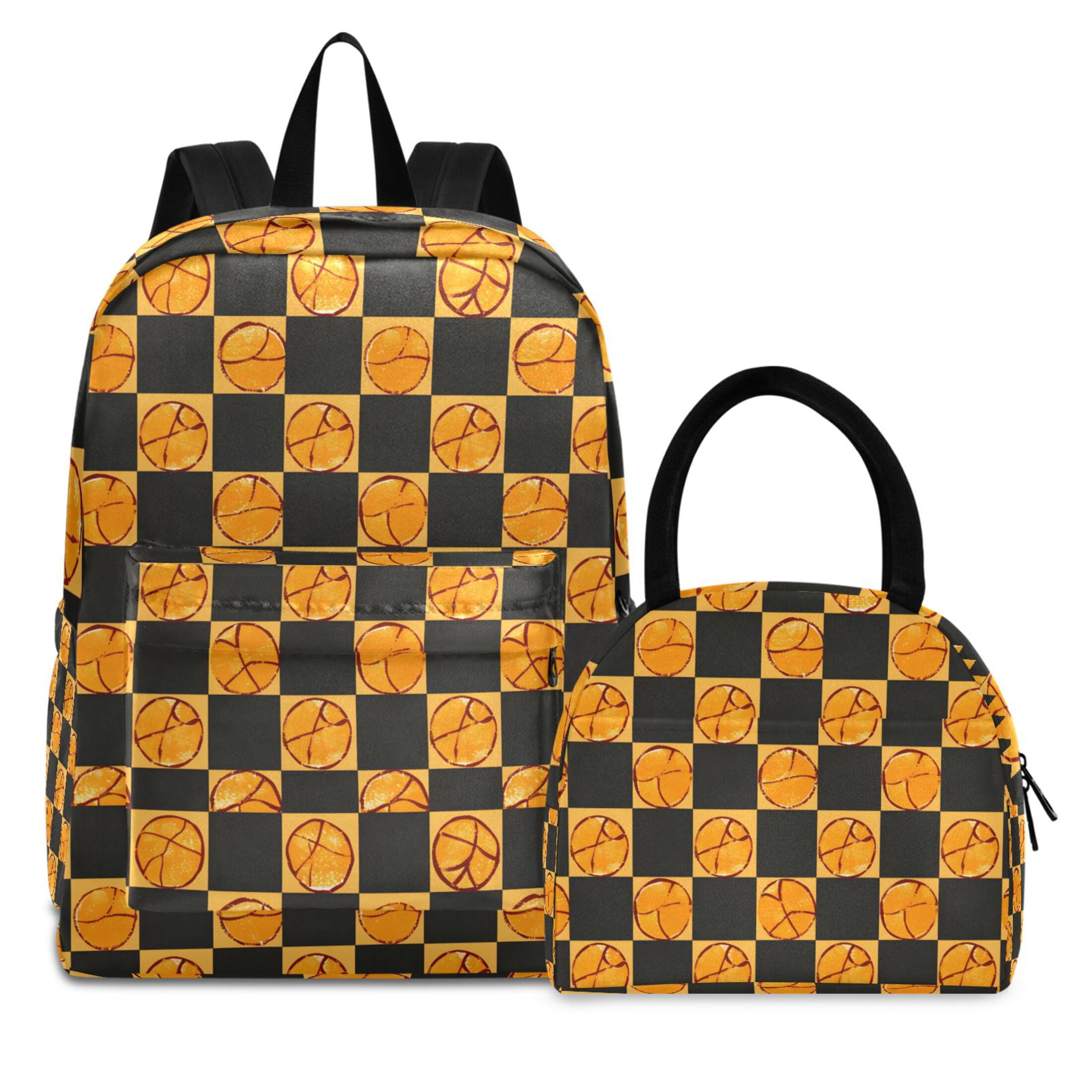 ALAZA Backpack Set Basketball Checkered Grid Elementary School Bags ...