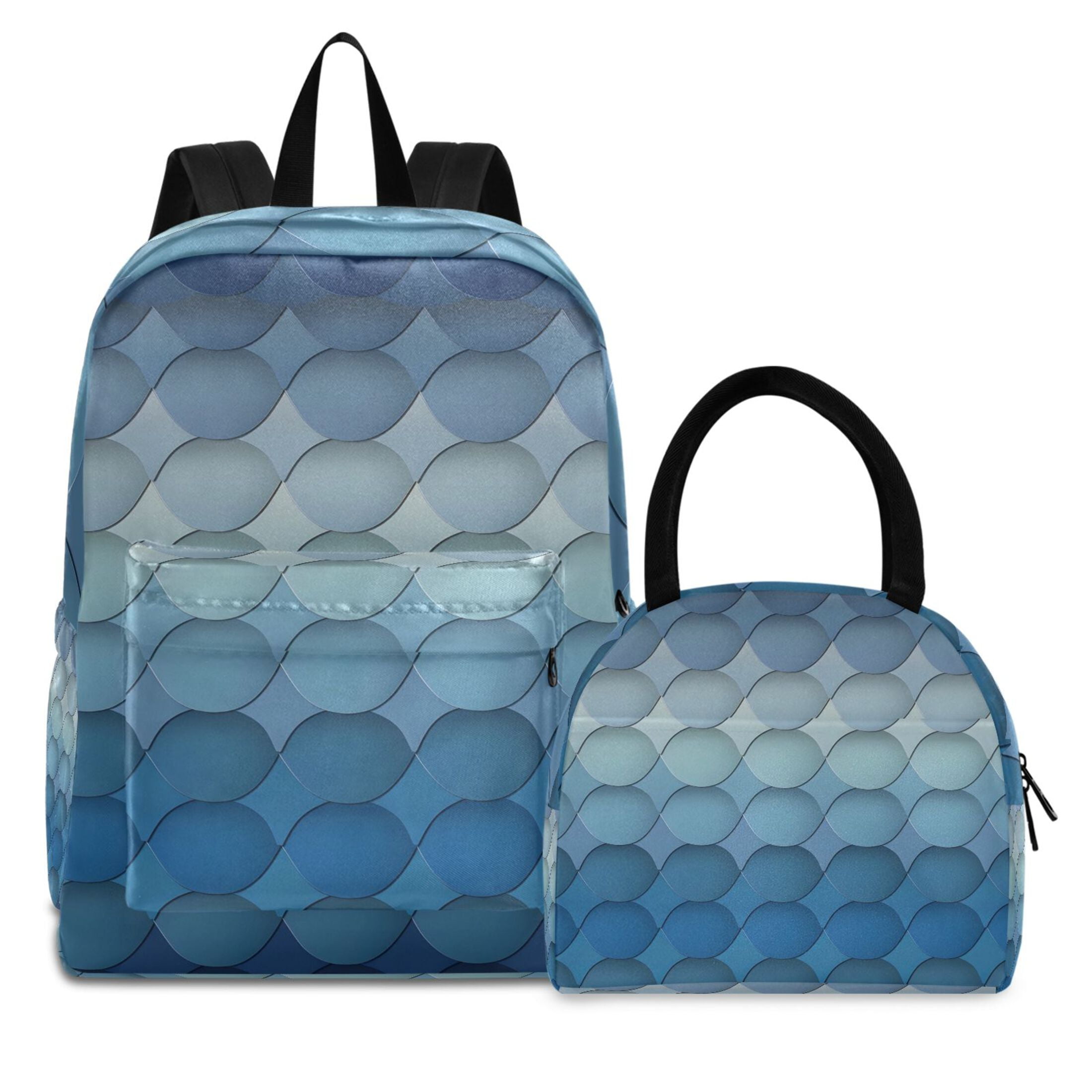 ALAZA Backpack Set Blue Artistic Pattern Elementary School Bags Student ...