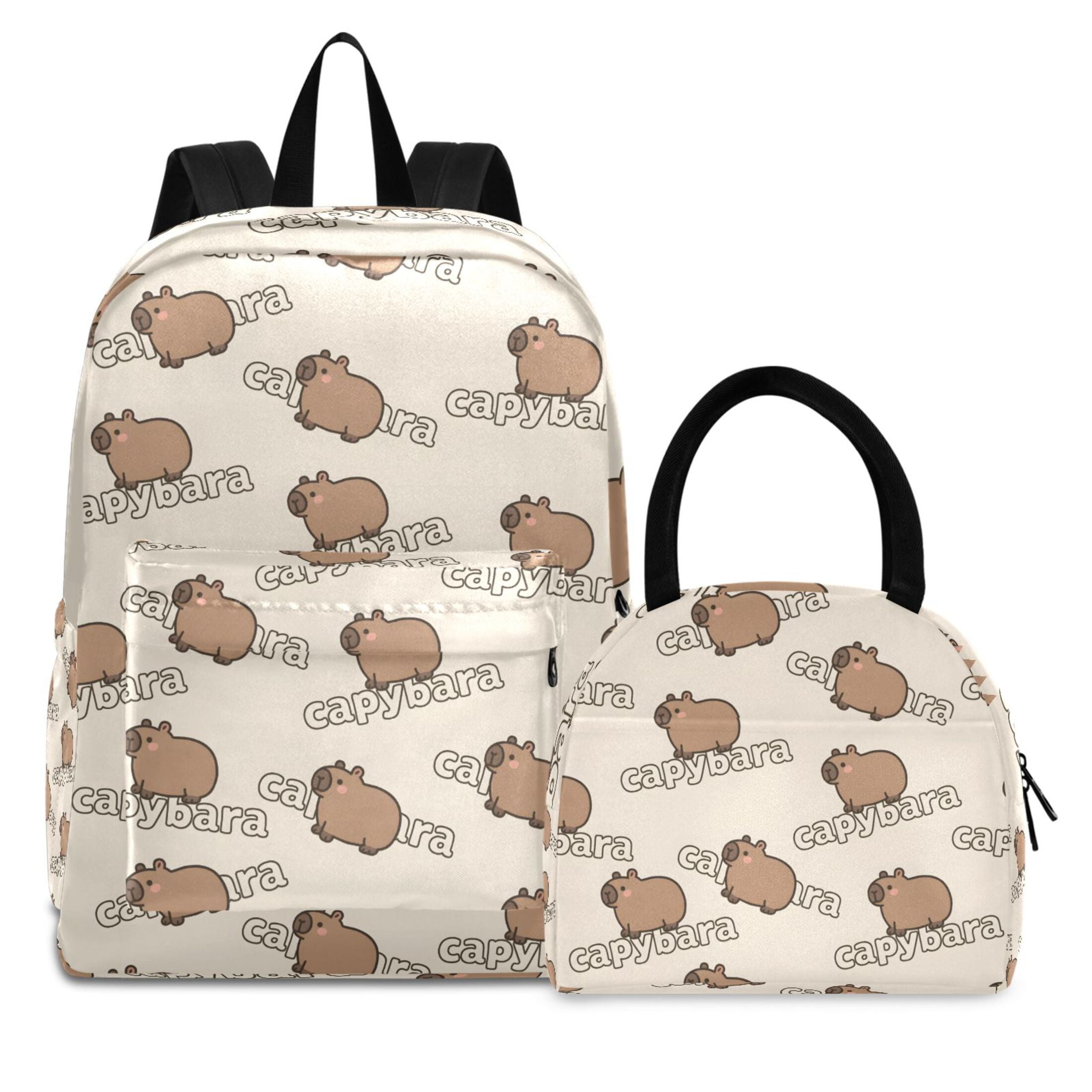 ALAZA Backpack Set Capybaras Cute Elementary School Bags Student BookBag with Lunch Bag ...