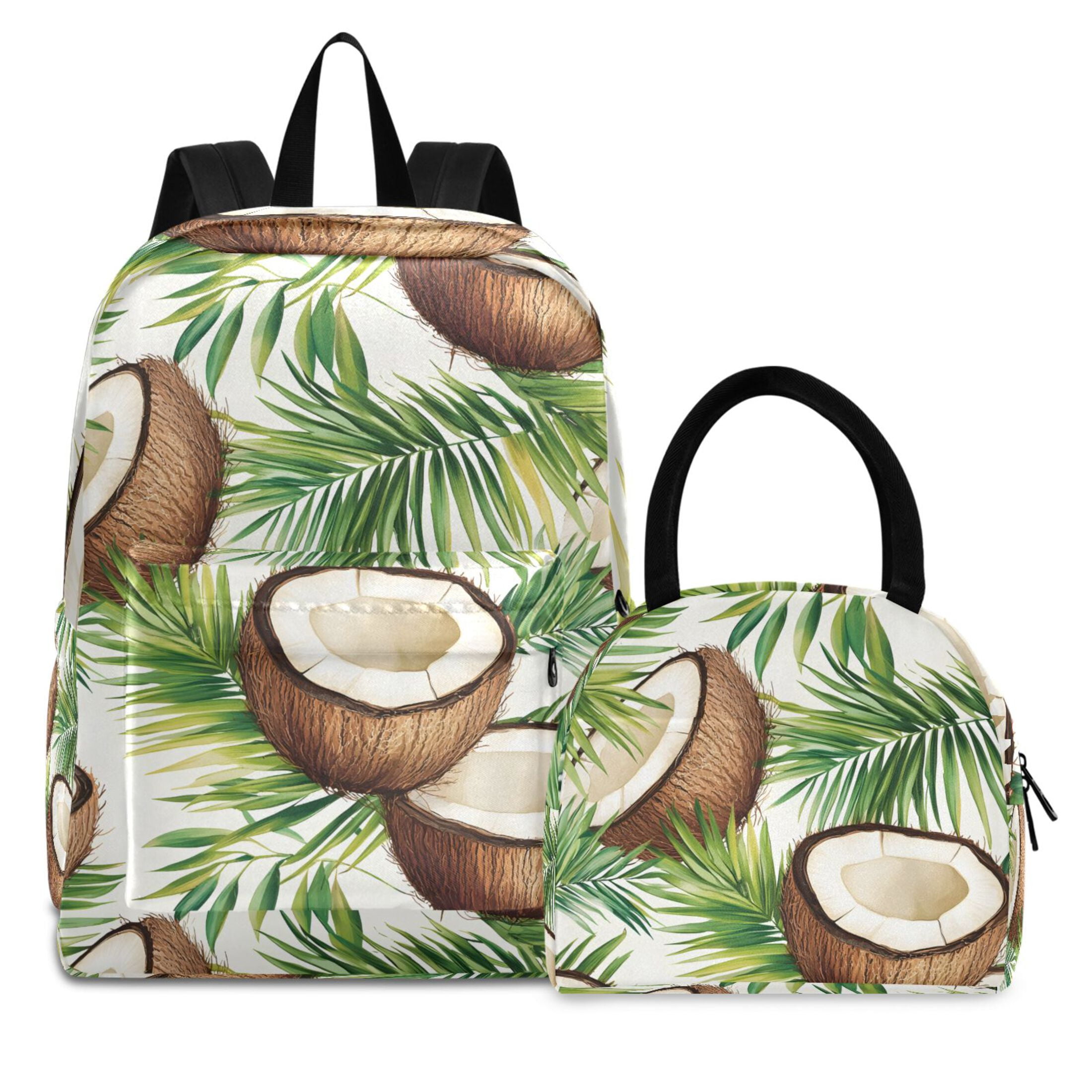 ALAZA Backpack Set Coconut Leaves Elementary School Bags Student ...