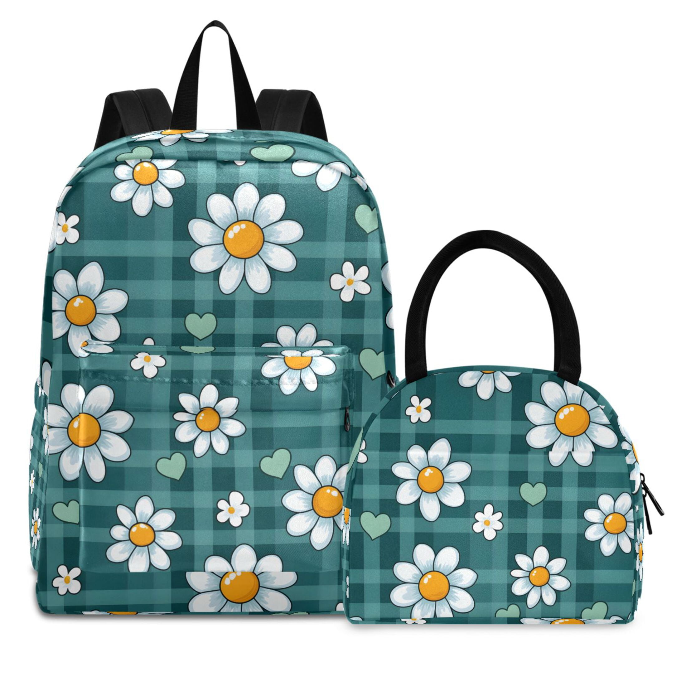 ALAZA Backpack Set Cute Daisy Flower Elementary School Bags Student ...
